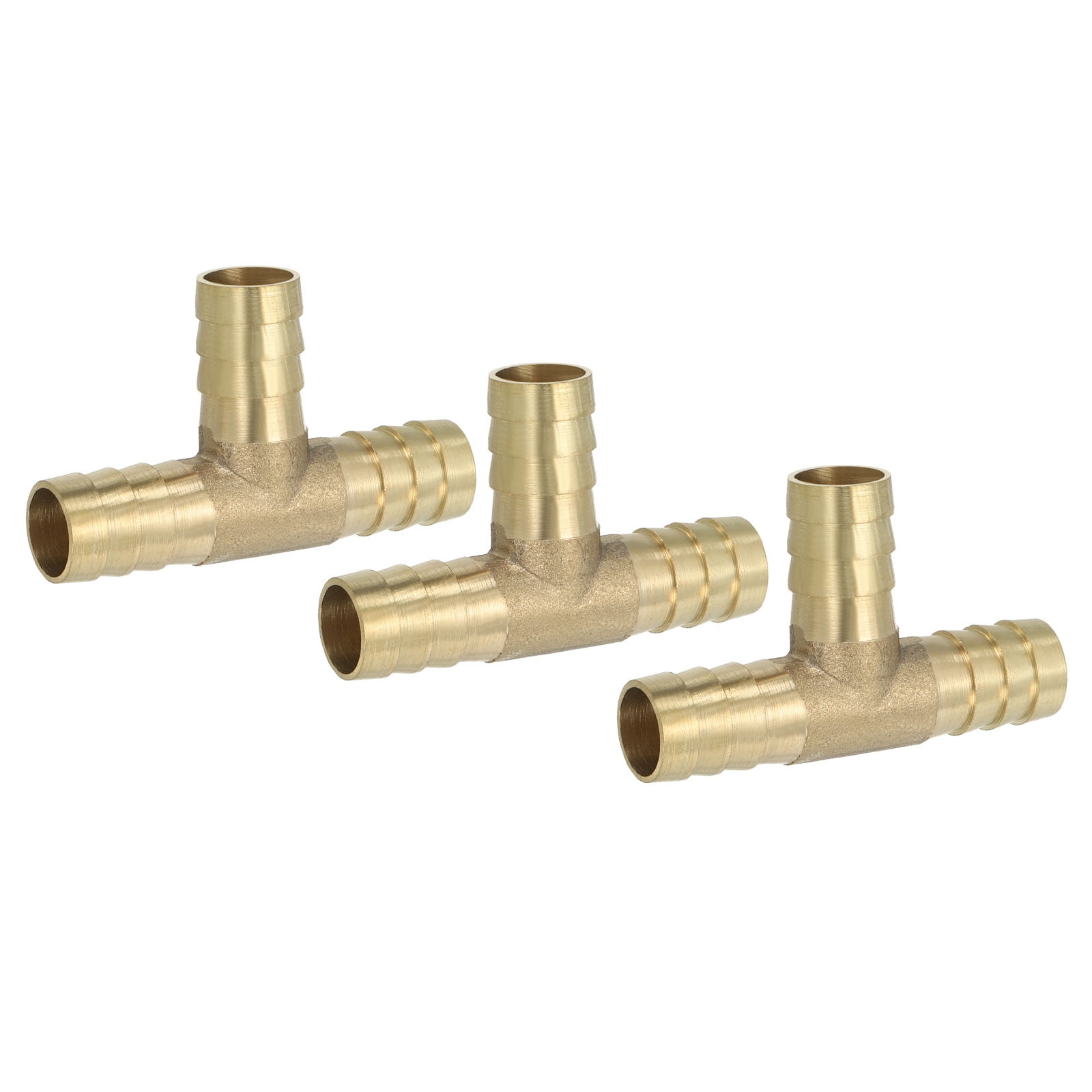 Uxcell Brass Tee Hose Barb Fitting, 3 Ways Union Intersection T Shape ...