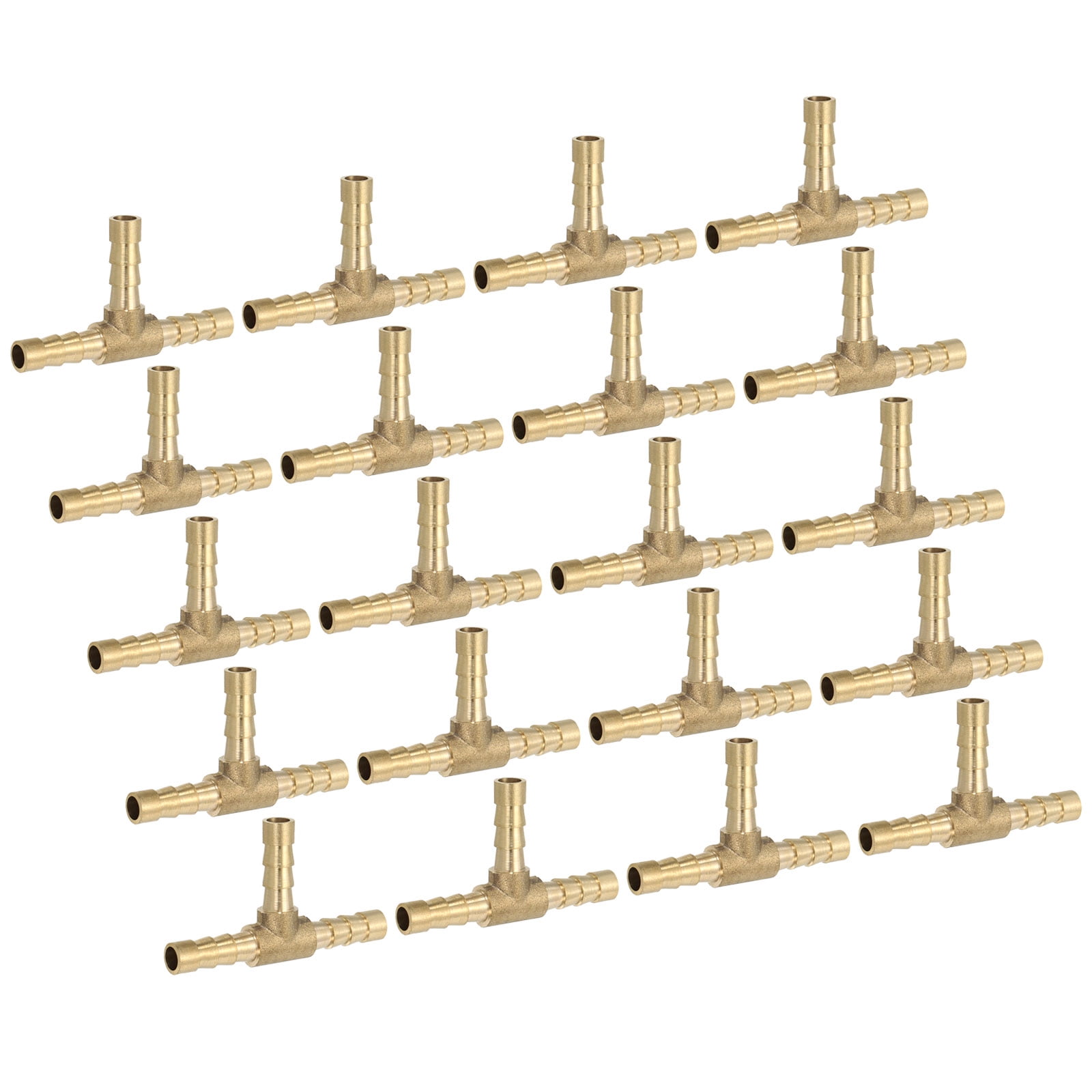 Uxcell Brass Tee Hose Barb Fitting, 3 Ways Union Intersection T Shape ...
