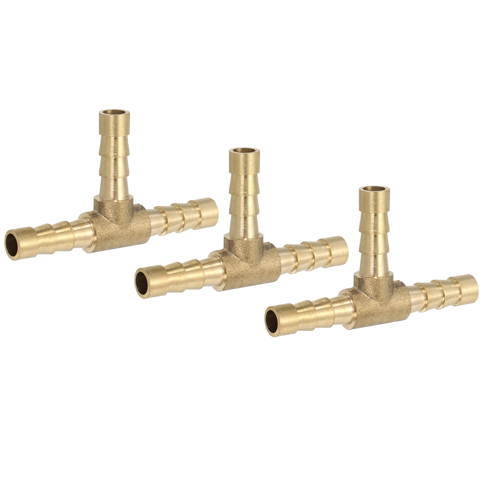 Uxcell Brass Tee Hose Barb Fitting, 3 Ways Union Intersection T Shape ...