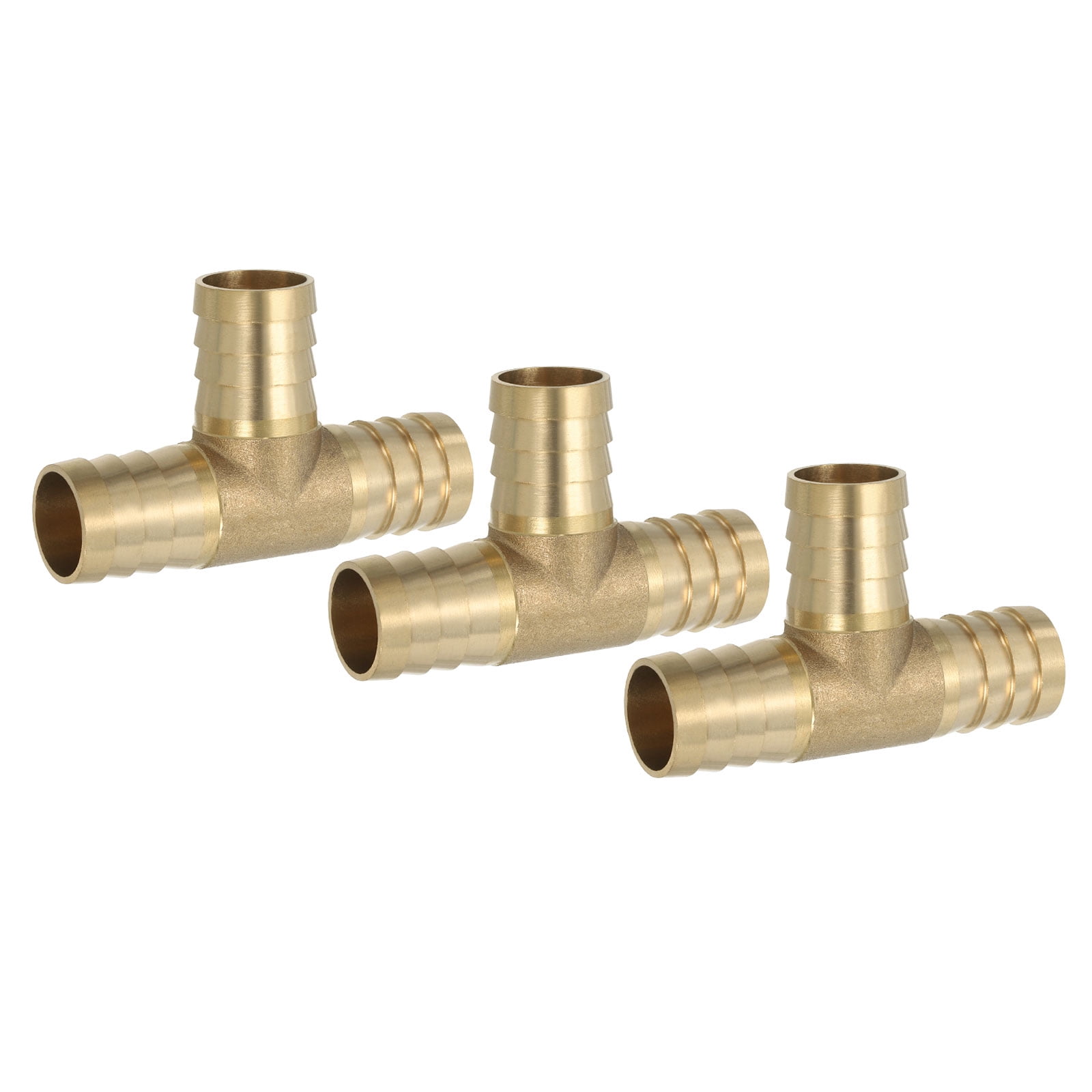 Uxcell Brass Tee Hose Barb Fitting, 3 Ways Union Intersection T Shape ...