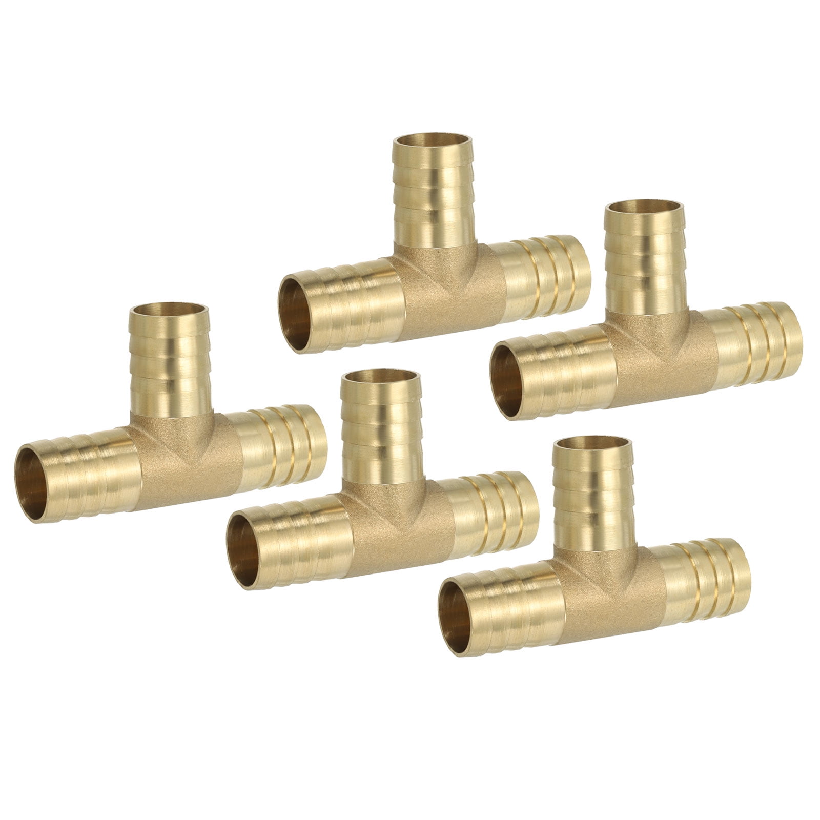 Uxcell Brass Tee Hose Barb Fitting, 3 Ways Union Intersection T Shape ...