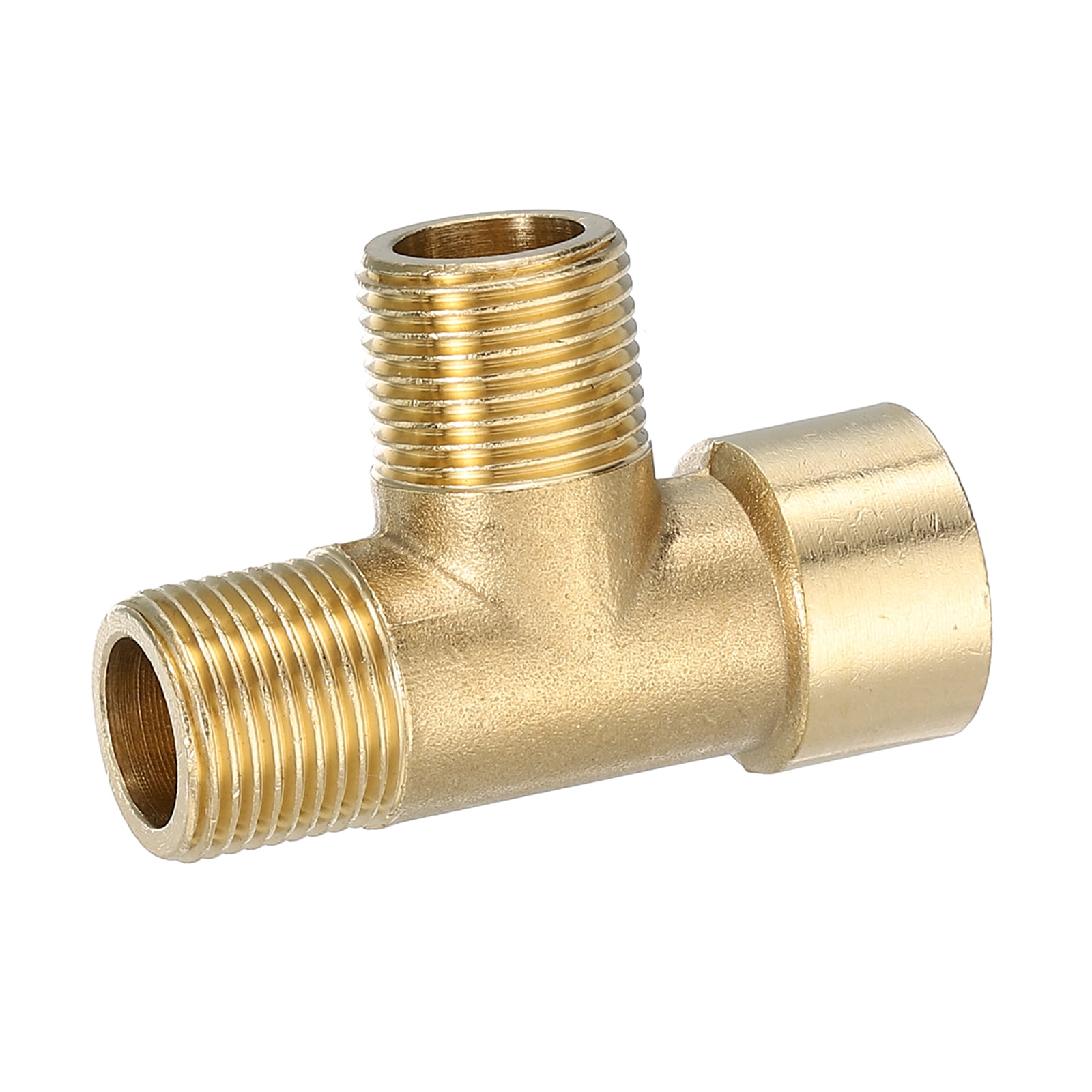Uxcell Brass Tee Pipe Fitting, 3/8" 3 Way T-Connector Male x Male x ...