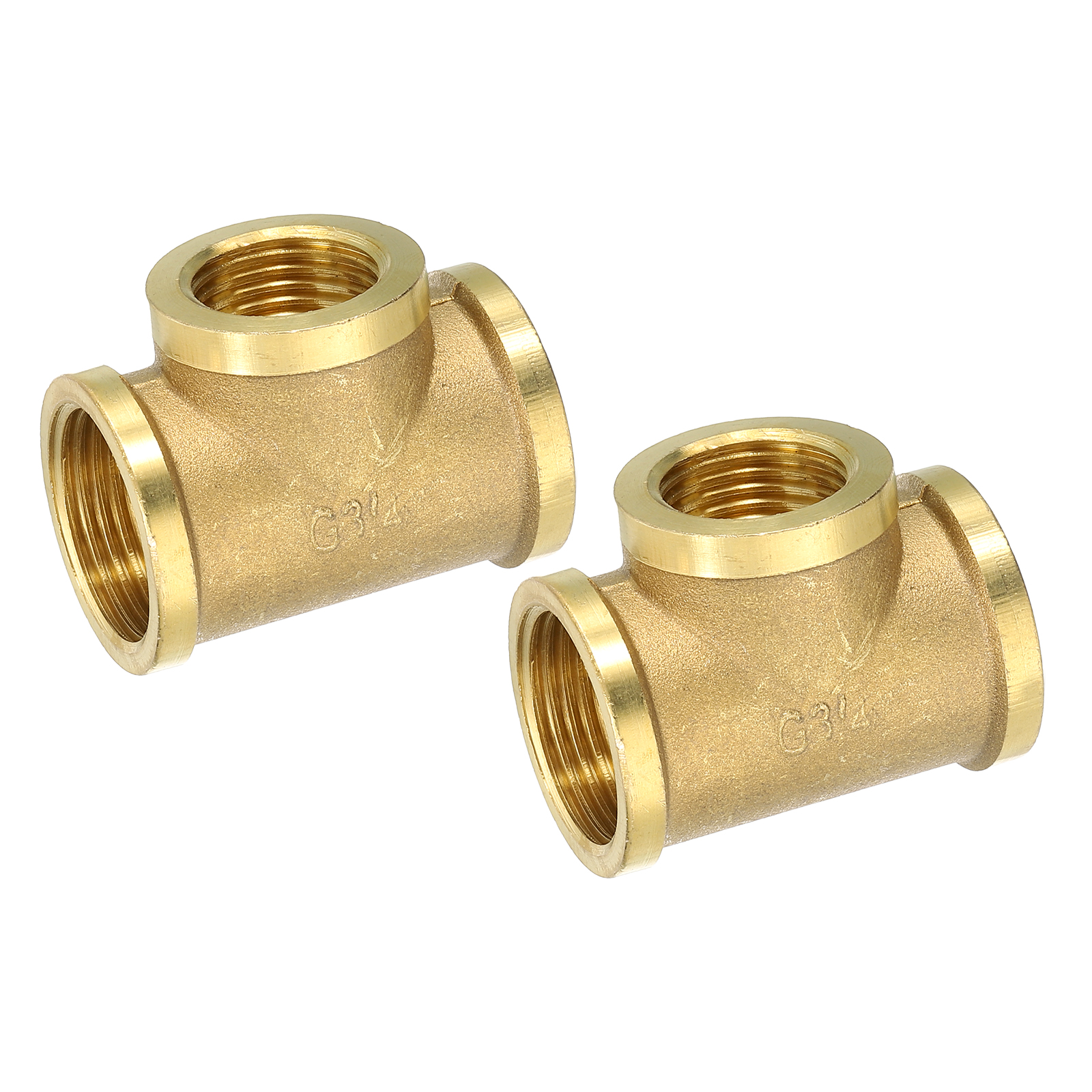 Uxcell Brass Tee Pipe Fitting, G3/4" x G1/2" x G3/4" 3 Way T-Connector, 2pcs - Walmart.com