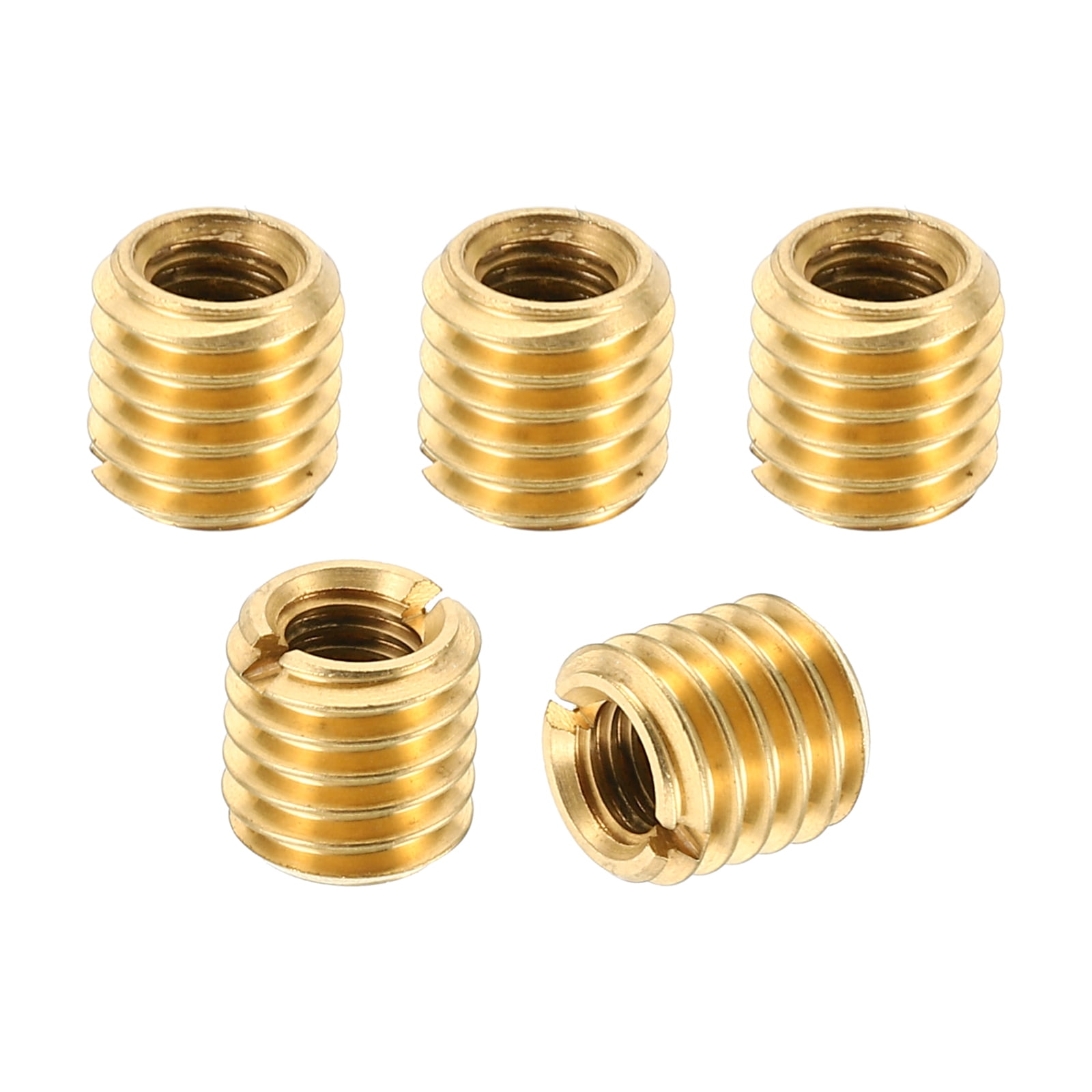 Uxcell Brass Threaded Repair Insert Nut, 5 Pcs M8x1.25 to M5x0.8 Thread ...