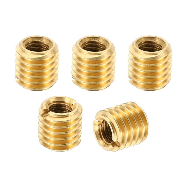Uxcell Brass Threaded Repair Insert Nut, 5 Pcs M8x1.25 to M5x0.8 Thread ...