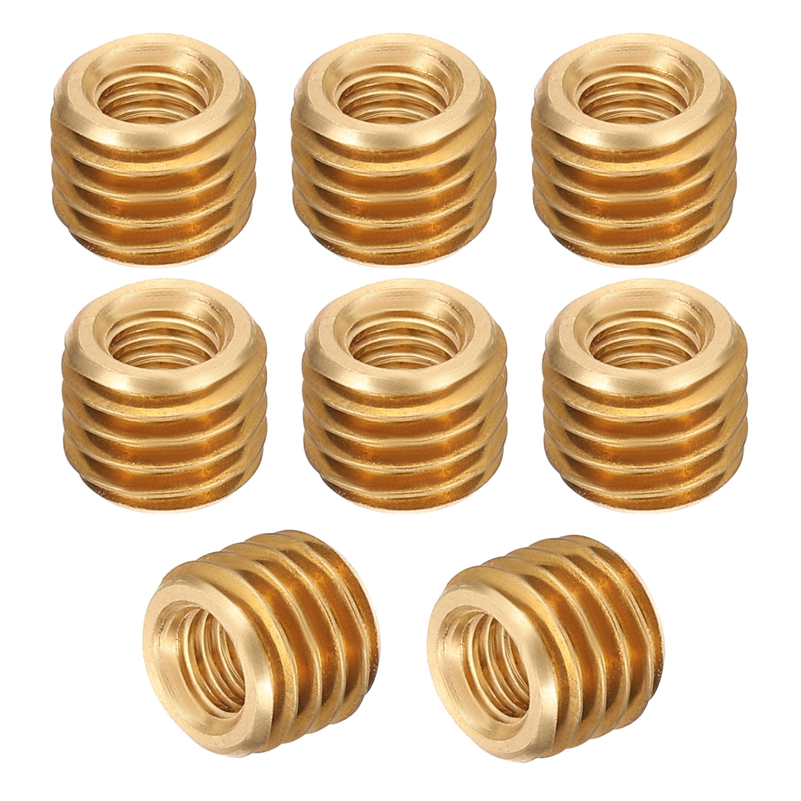 Uxcell Brass Threaded Repair Insert Nut, 8 Pcs M10xM6x8mm Male to ...