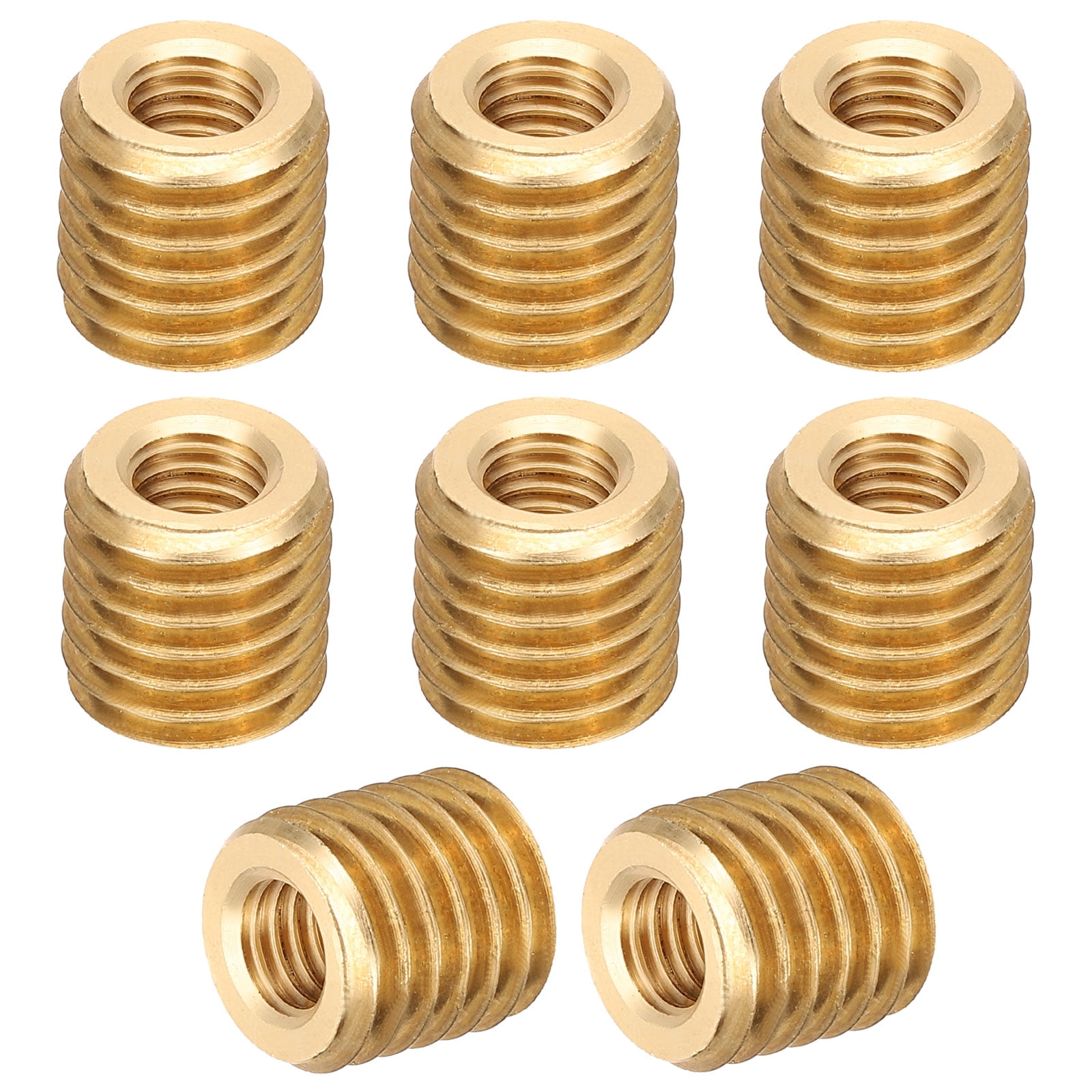Uxcell Brass Threaded Repair Insert Nut, 8 Pcs M14xM8x14mm Male to ...