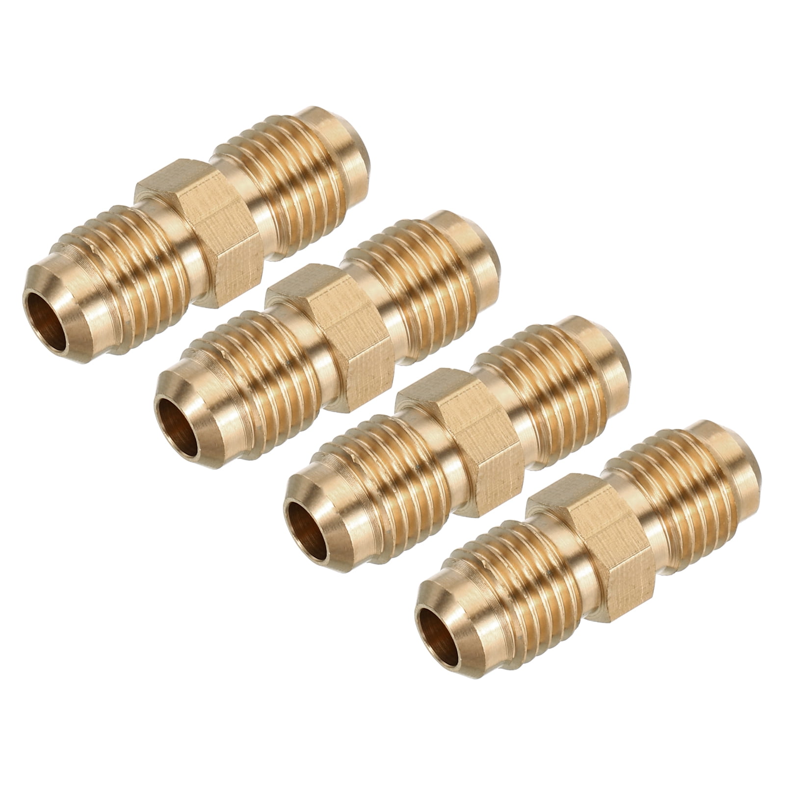 Uxcell Brass Tube Coupler 1/4" Flare Male Connector Pipe Coupling ...