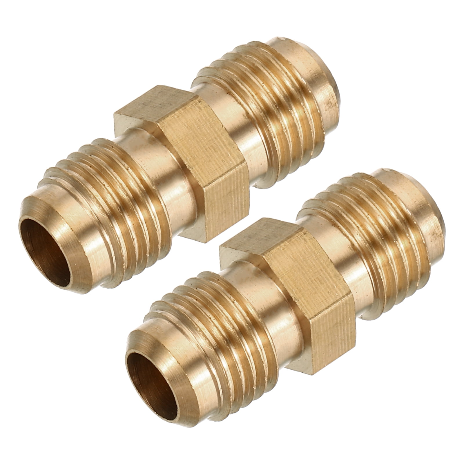 Uxcell Brass Tube Coupler 5/16" Flare Male Connector Pipe Coupling ...