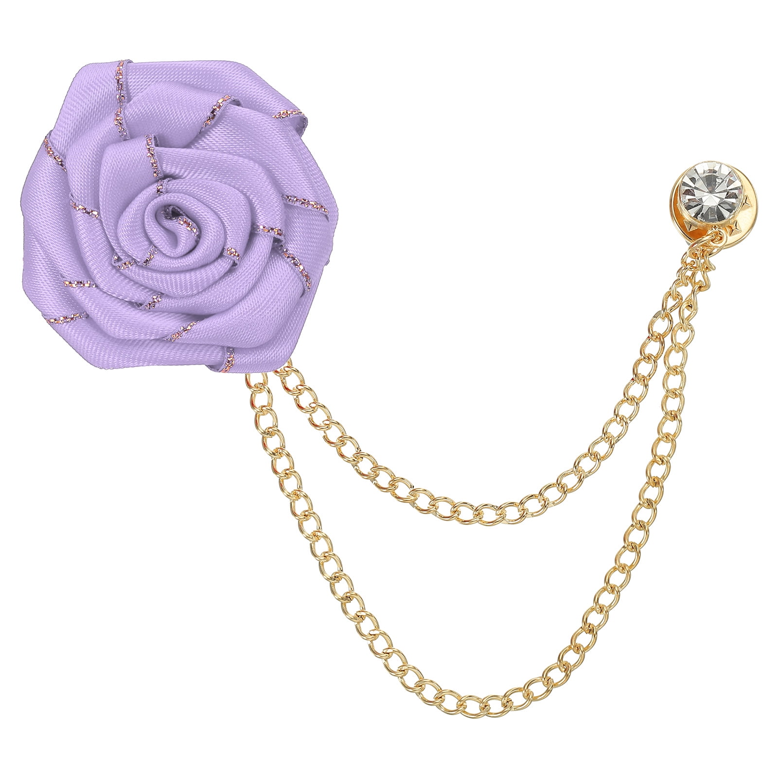 Uxcell Bridegroom Brooches Rose Flower, Cloth Lapel Pin Handmade with ...