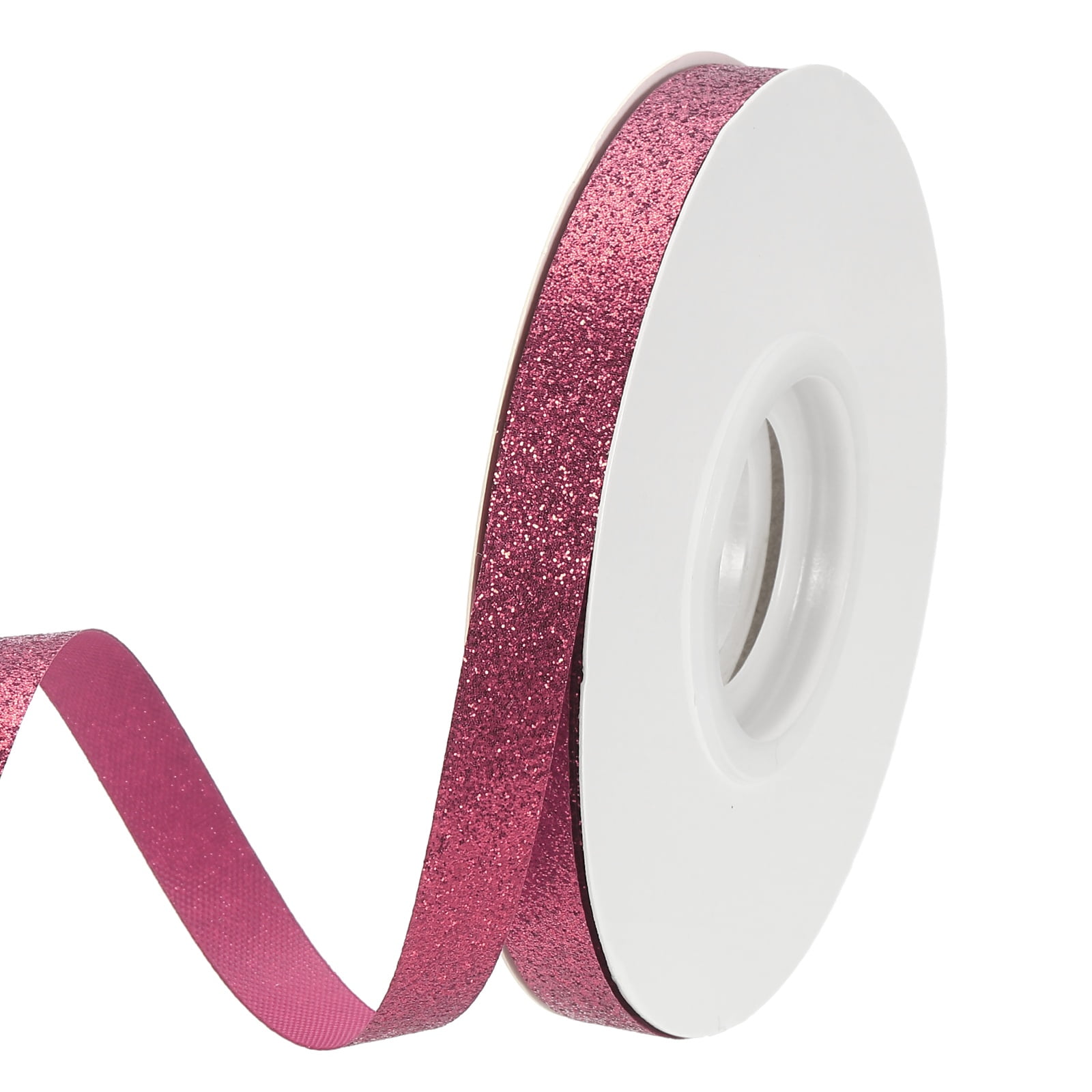 Uxcell Bright Red Metallic Glitter Ribbon Roll, 3/8 Inch x 25 Yards ...