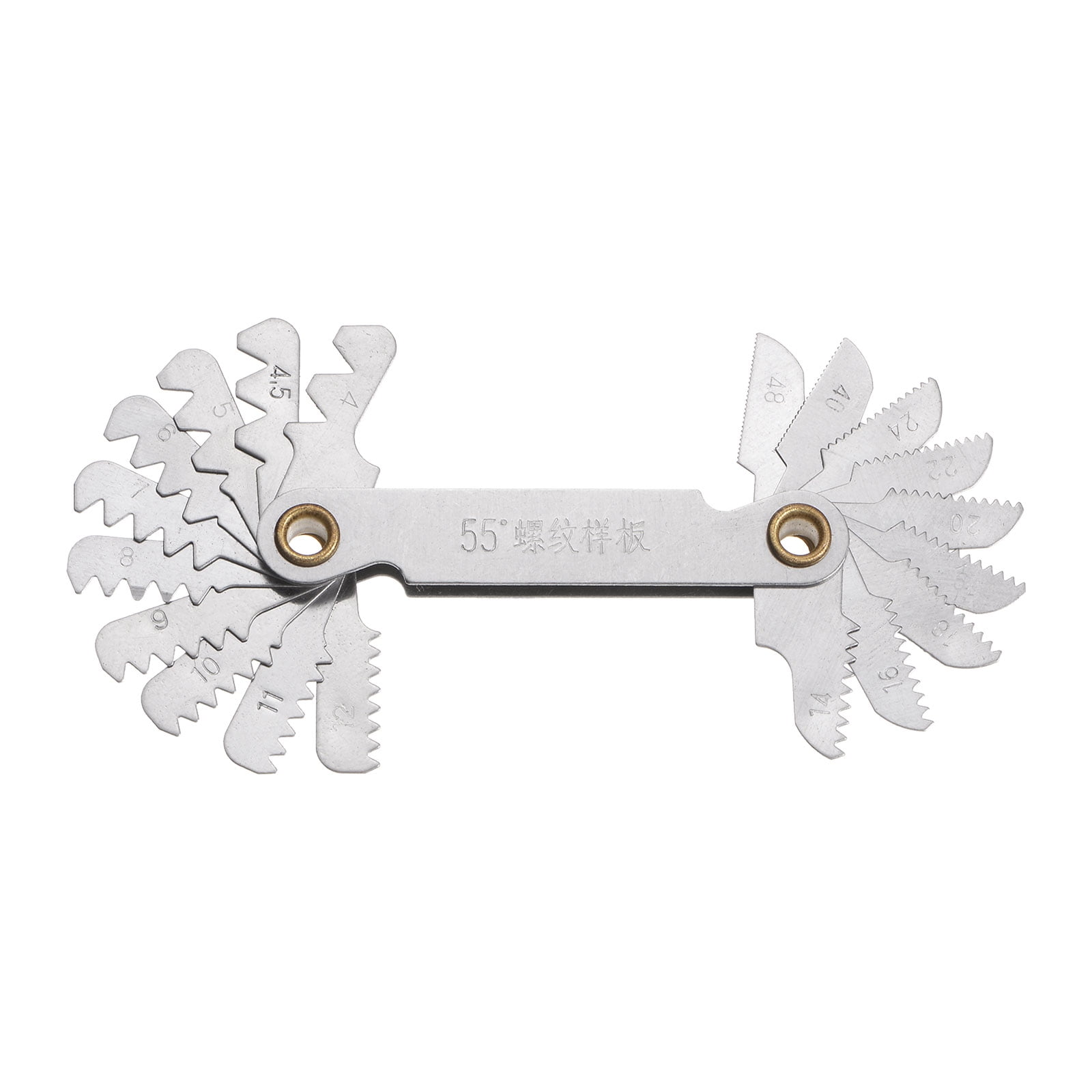 Uxcell British Whitworth 4 to 48 Screw Thread Pitch Gauge Tool Pitch ...