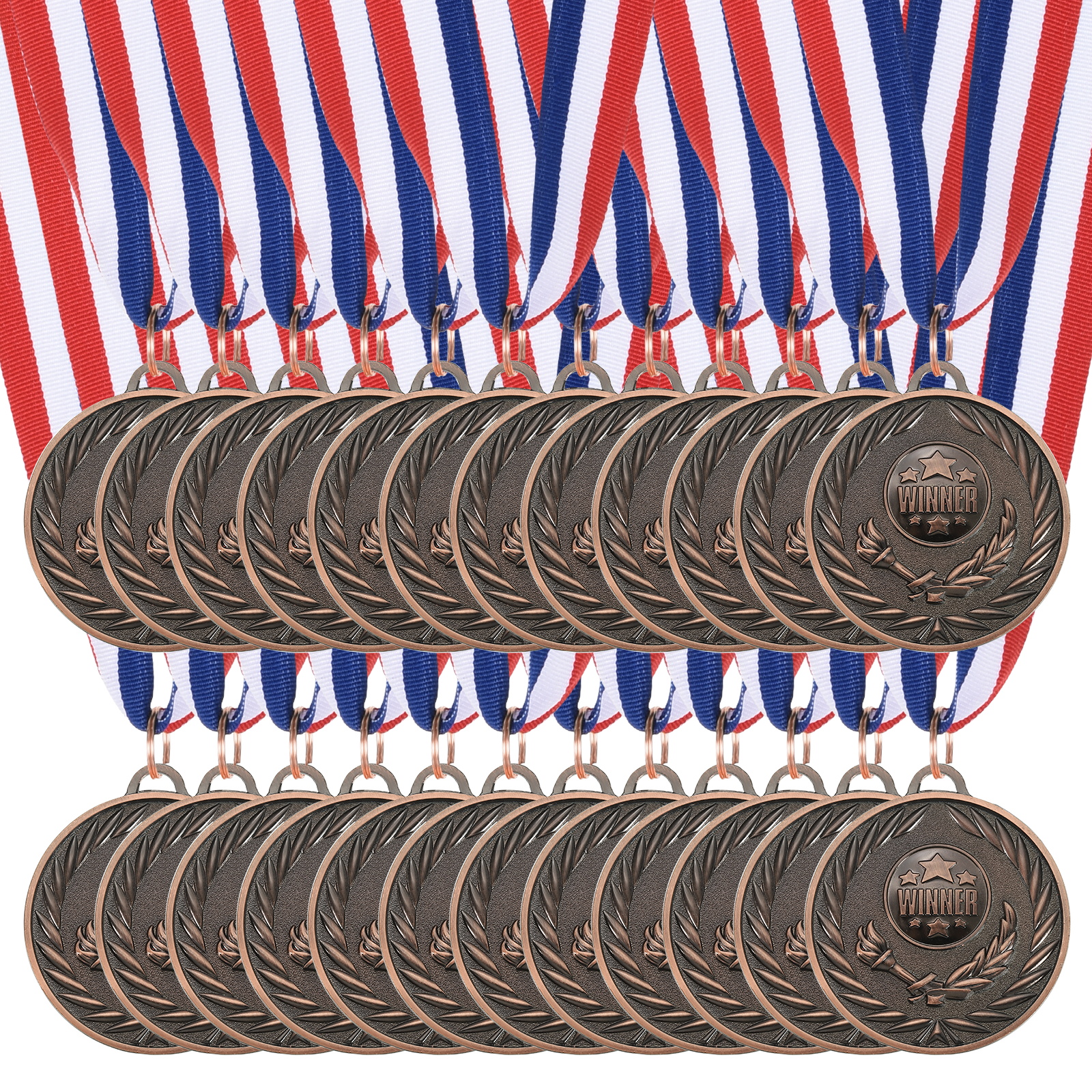 Uxcell Bronze Award Medals 2 Inch, Metal Winner Medals with Neck Ribbon ...