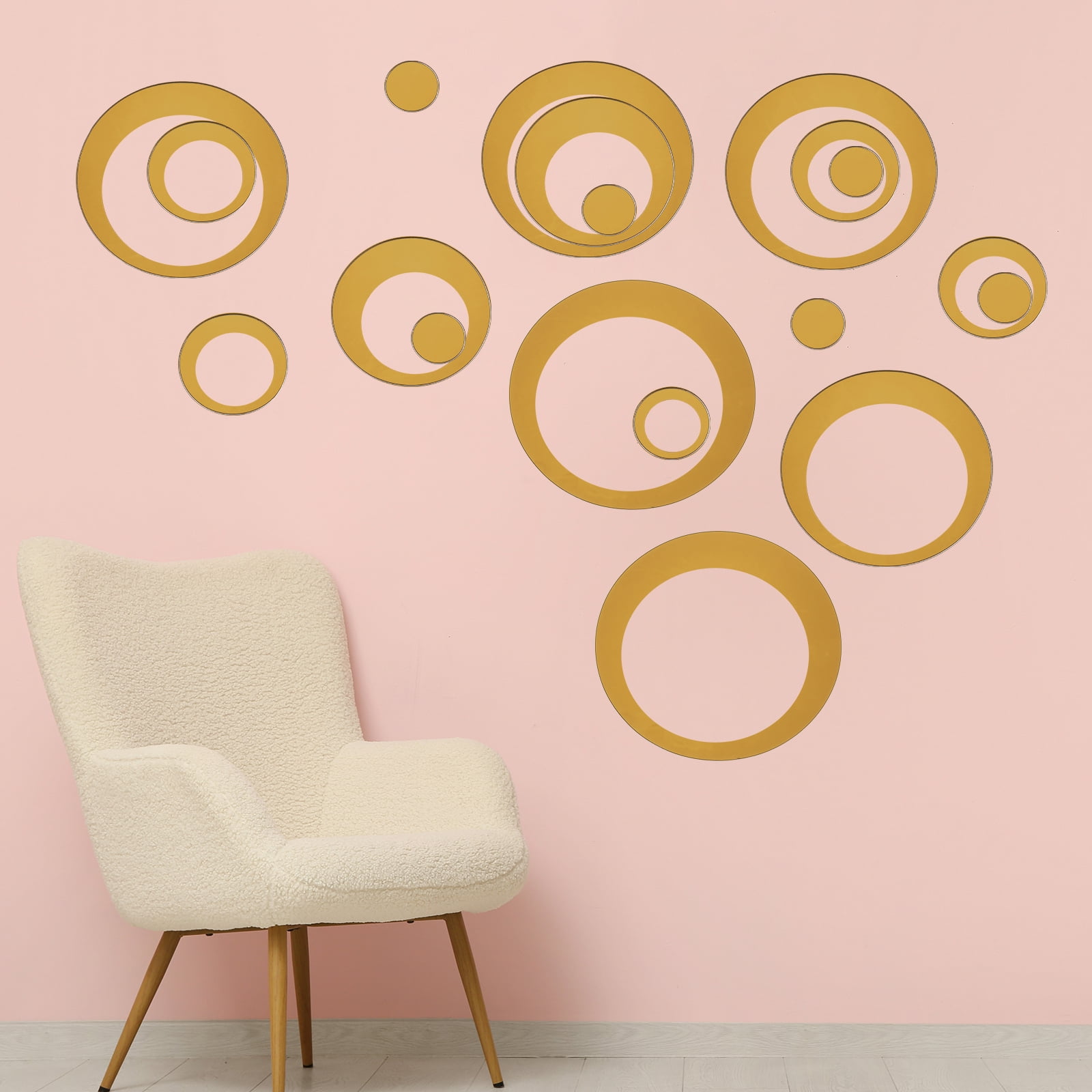 Uxcell Brown Circle Wall Mirror Stickers for Walls, Home, Mirrors ...