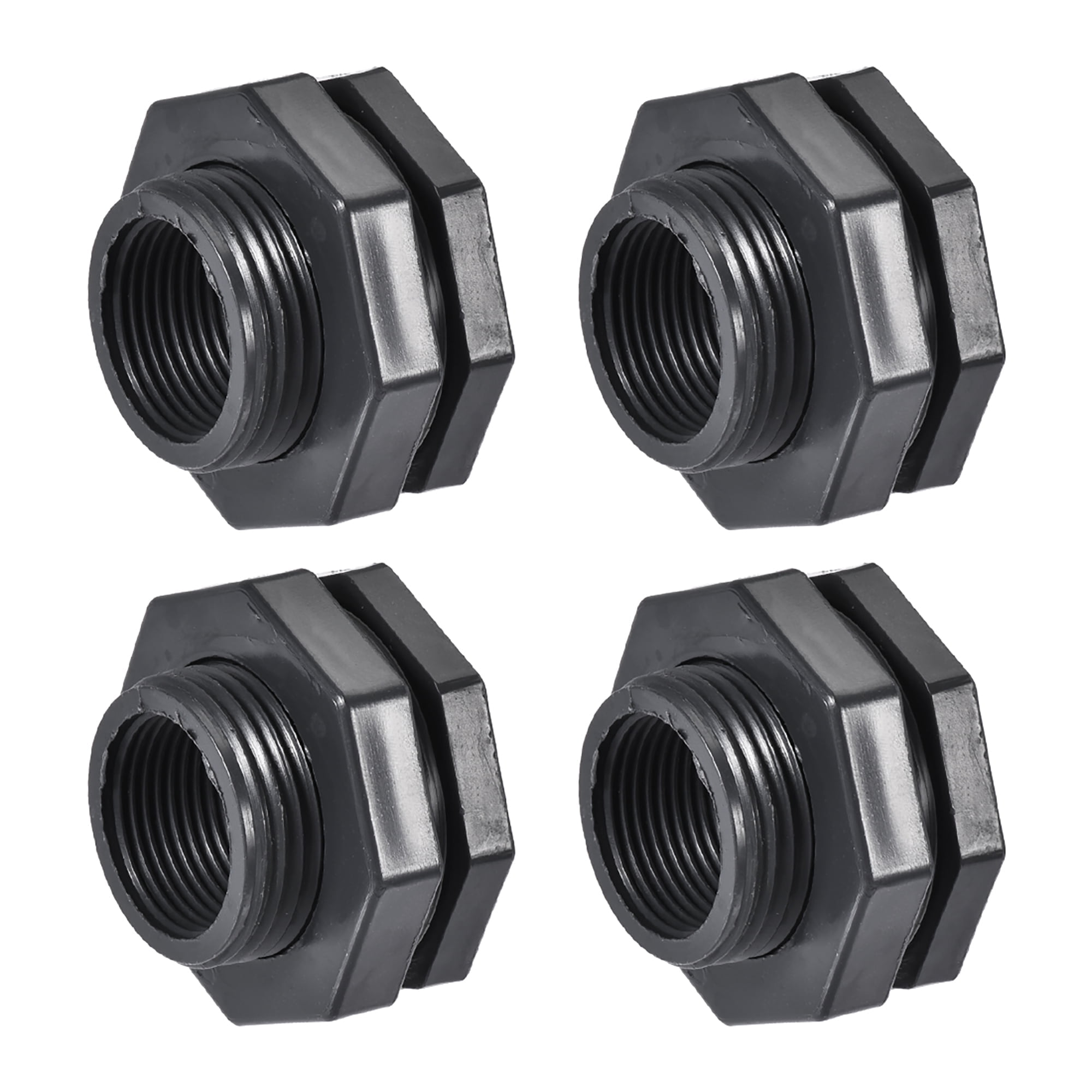 Uxcell Bulkhead Fitting G3/4 Female Pipe Fitting PVC with Silicone ...