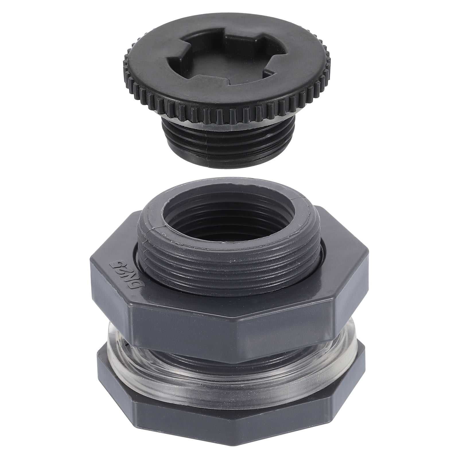 Uxcell Bulkhead Fitting with Plug, 1" NPT Bulkhead Water Tank Connector ...