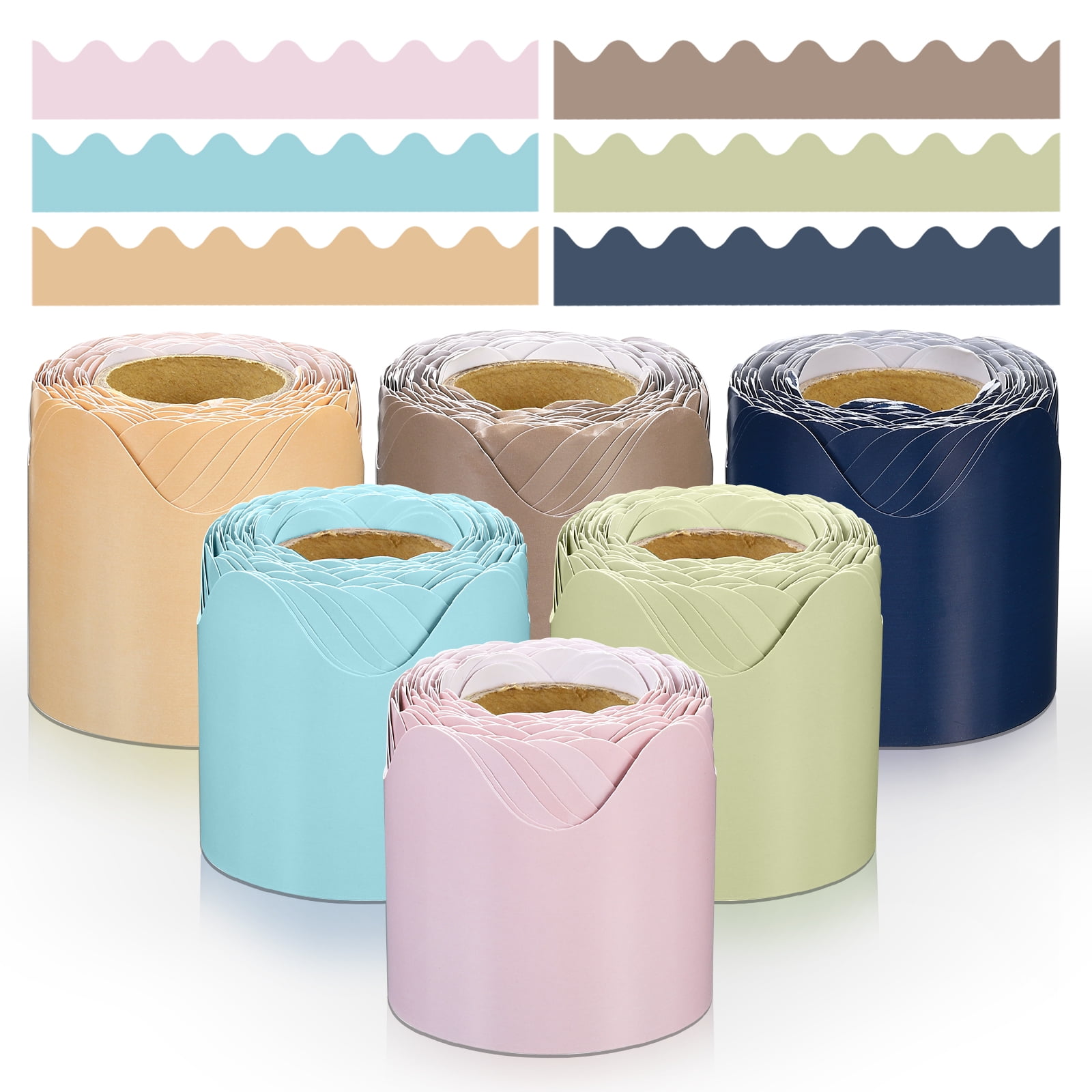 Uxcell Bulletin Board Border 196.8 ft in Total 6 Roll Colorful ...
