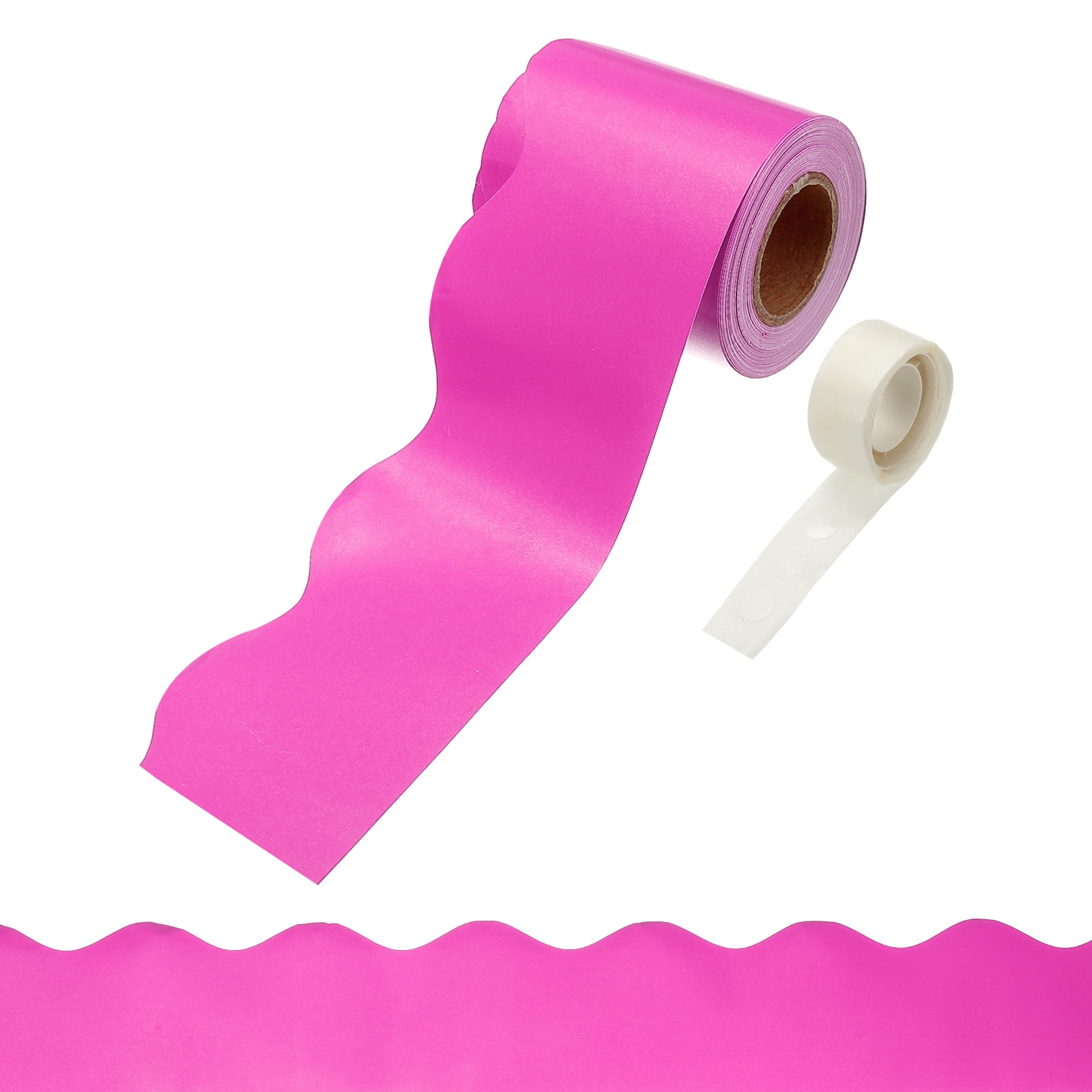 Uxcell Bulletin Board Borders, 32.8ft Dark Pink Border with Clear ...