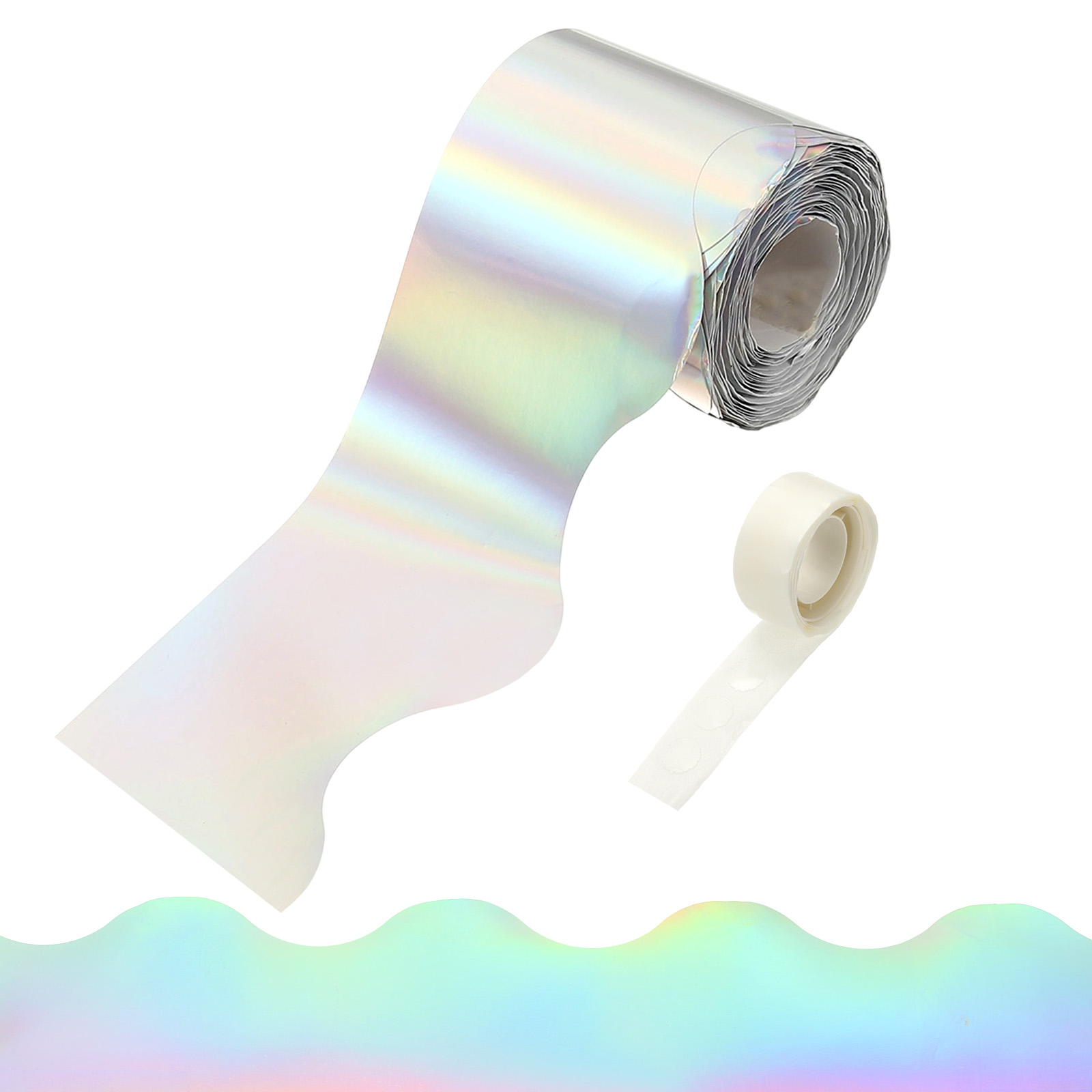 Uxcell Bulletin Board Borders, 32.8ft Laser Silver Border with Clear ...