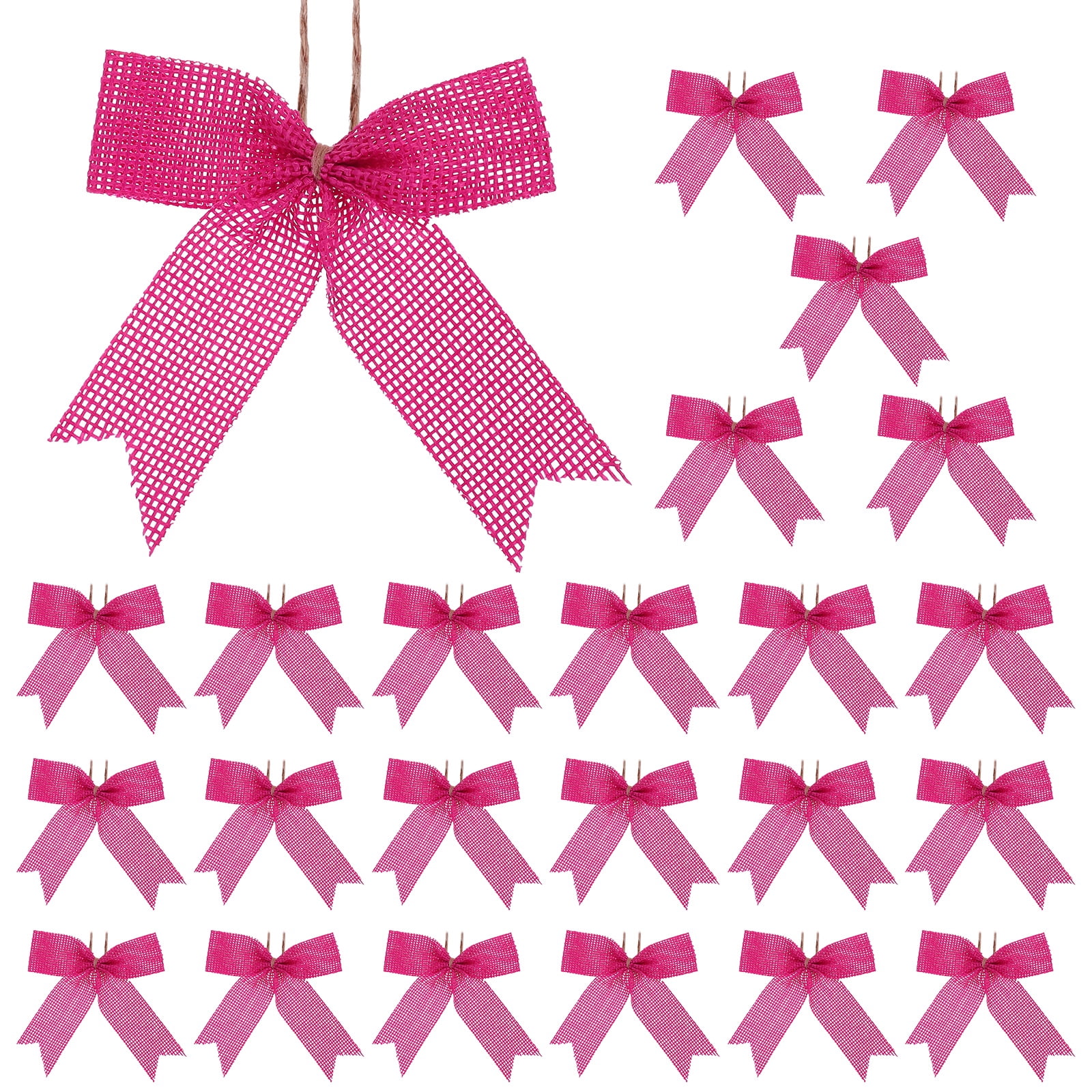 Uxcell Burlap Bows for Gift Wrapping, Handmade Natural Ornament Bow ...