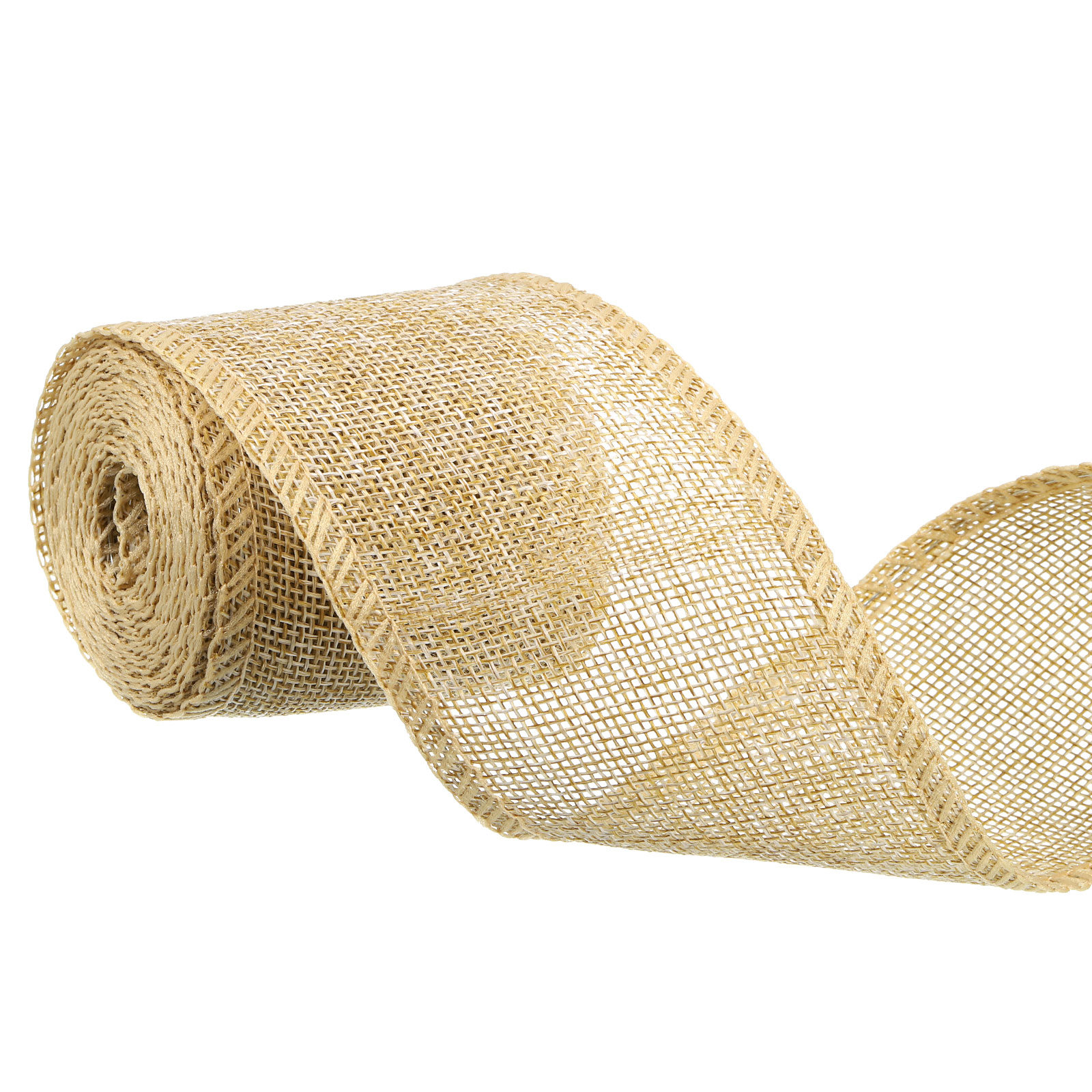 Uxcell Burlap Wired Ribbons, 2.4inch x 3yards Natural Burlap Weave ...