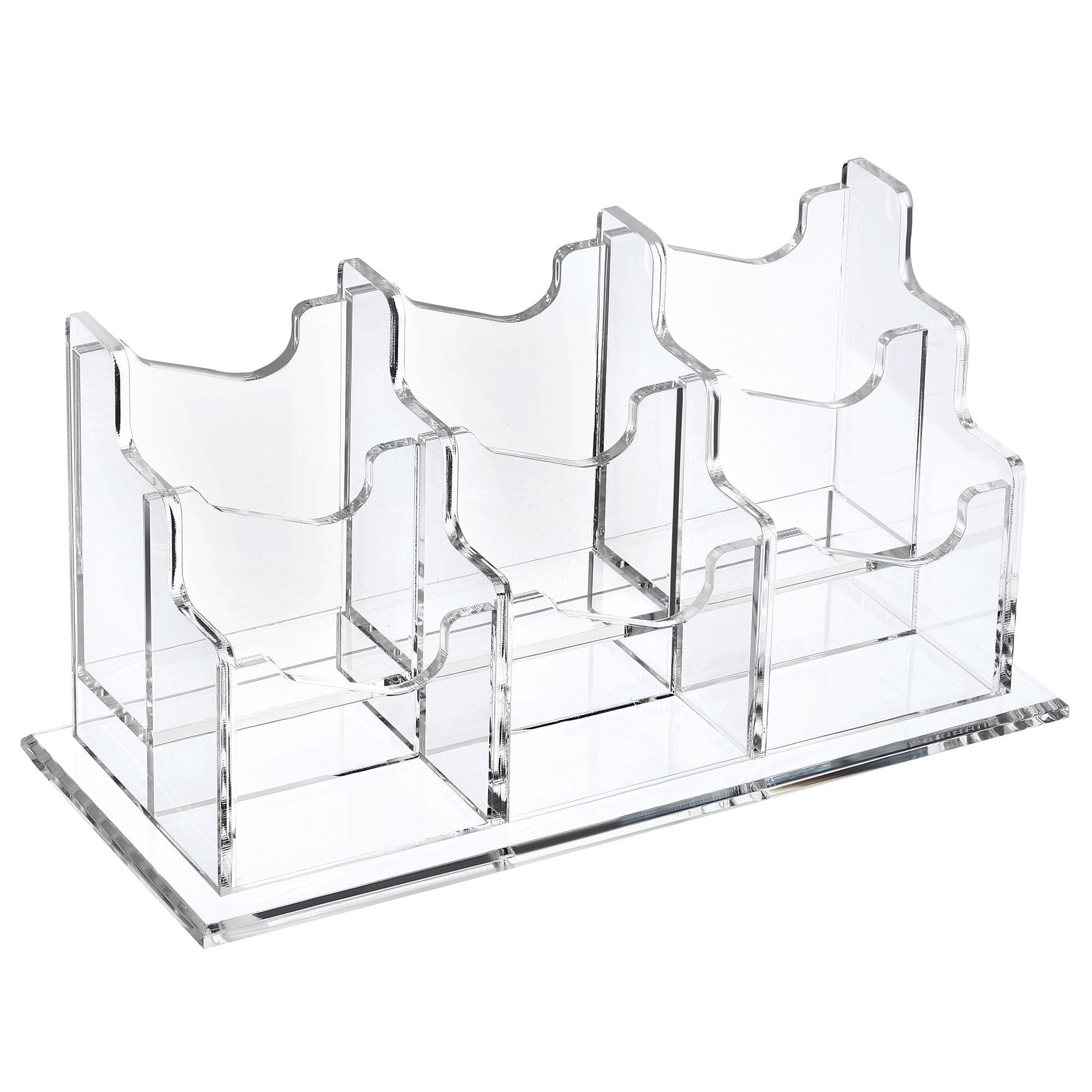 Uxcell Acrylic Business Card Holder, 6 Slots Vertical Desktop Office ...