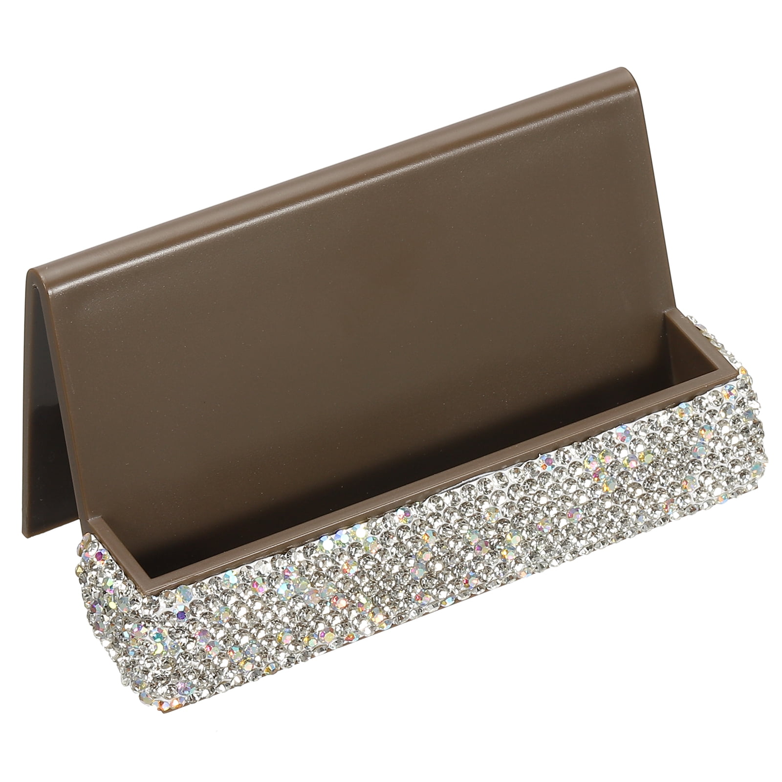 Uxcell Business Card Holder for Desk, Rhinestone Crystal Card Stand ...