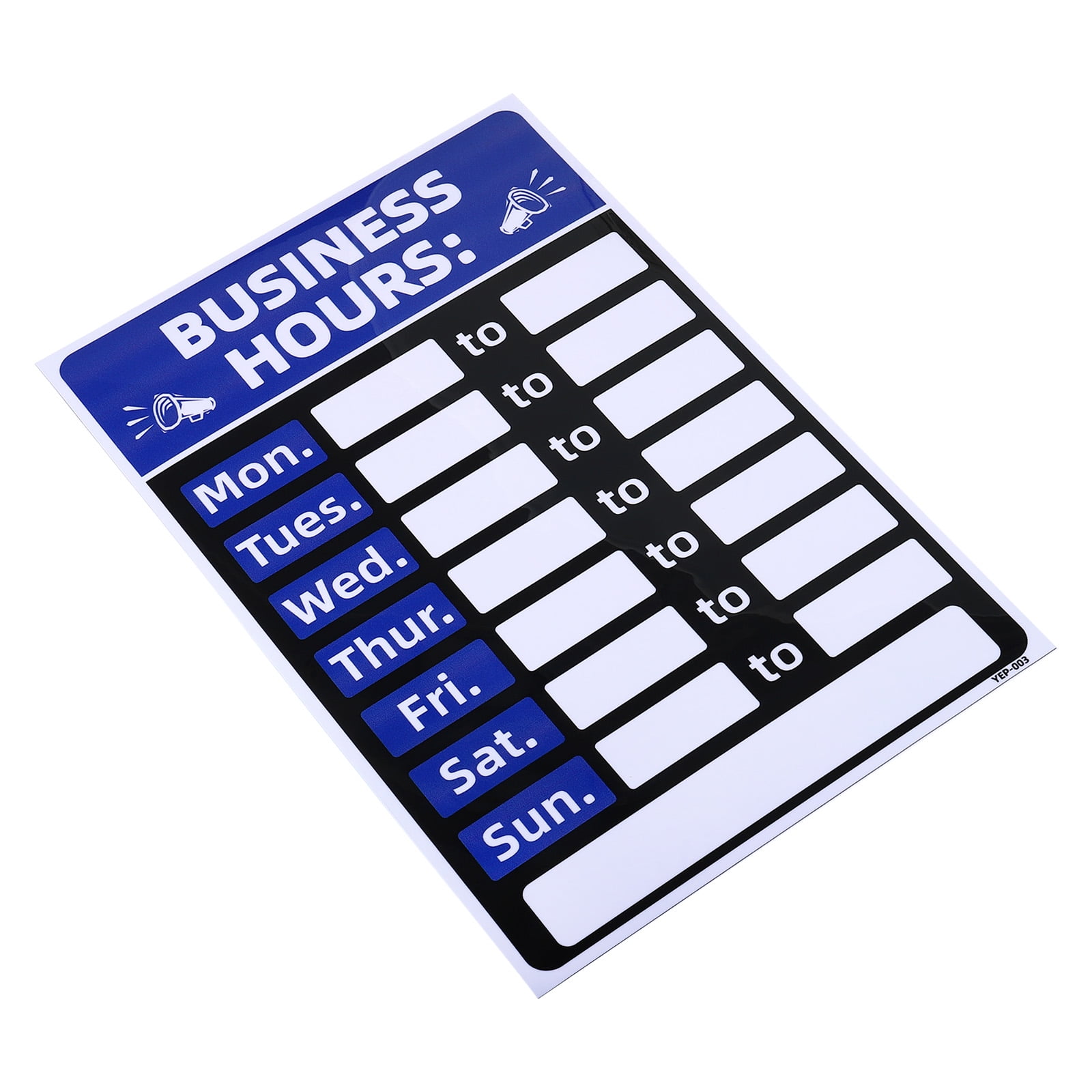 Uxcell Business Hour Sign PVC Self Adhesive Operation Hour Sticker Blue ...