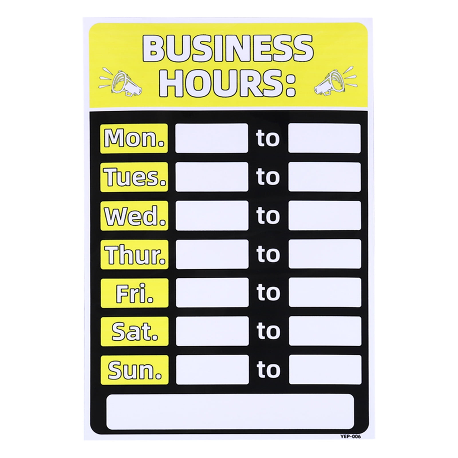 Uxcell Business Hour Sign Self Adhesive Operation Hour Decor with ...