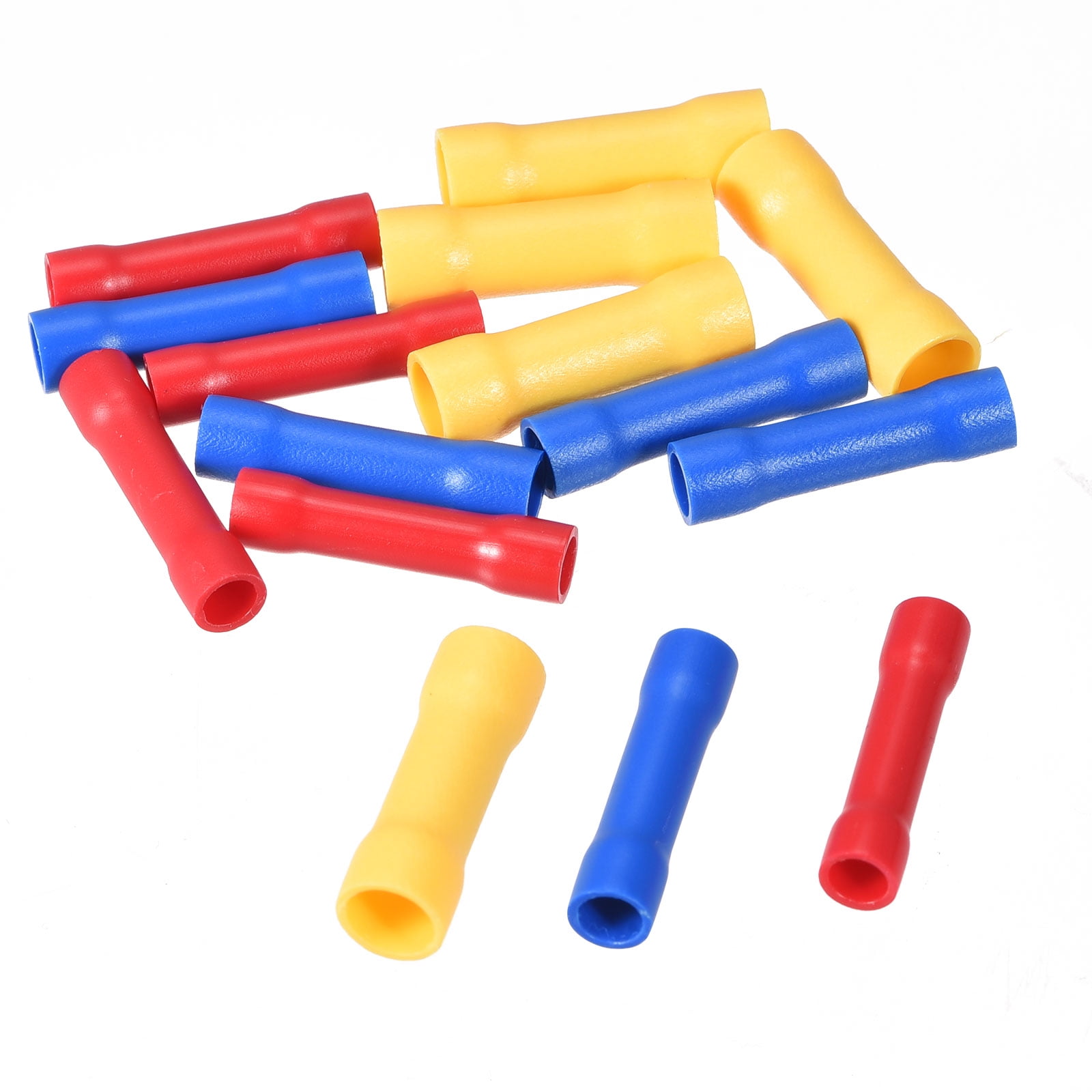 Uxcell Butt Crimp PVC Terminals Red 22-14AWG 12-10AWG Fully Insulated ...