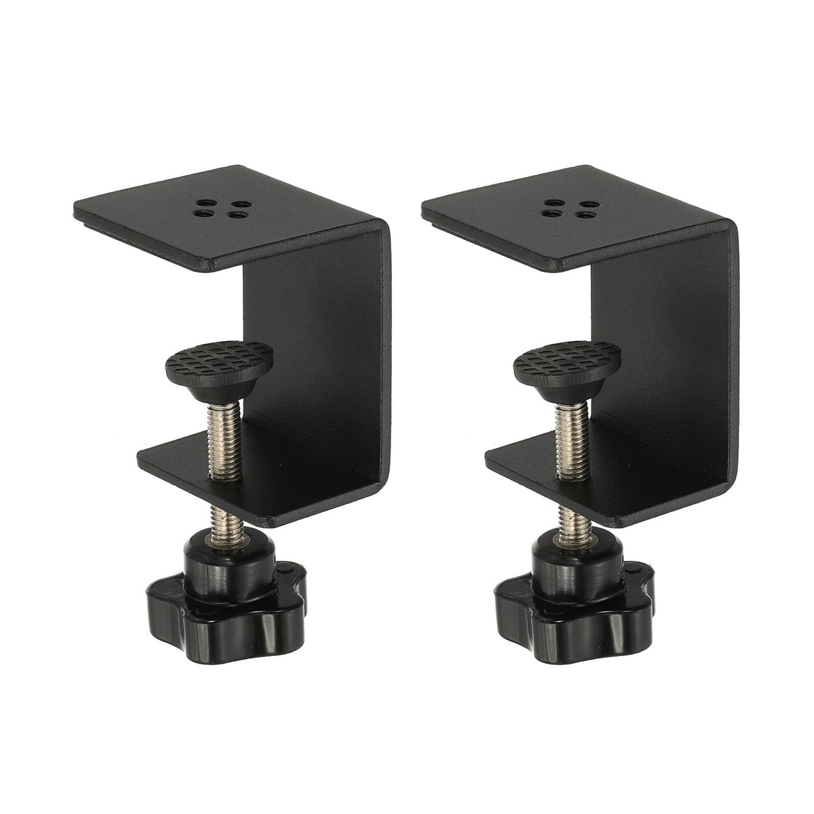 Uxcell C Clamps, 2 Pcs Heavy Duty Metal Black Desk Clamp Adjustable ...