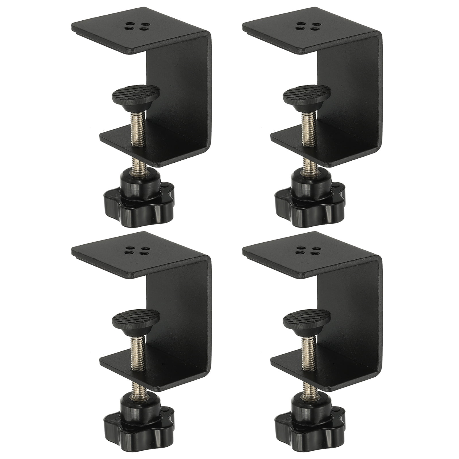 Uxcell C Clamps, 4 Pcs Heavy Duty Metal Black Desk Clamp Adjustable ...