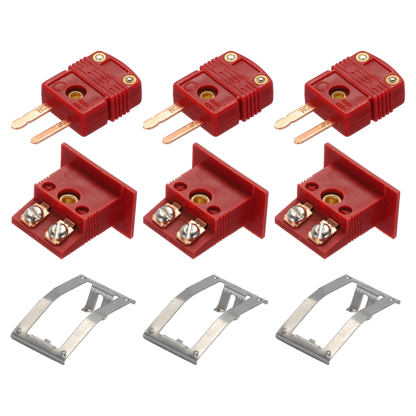 Uxcell C Type Thermocouple Wire Connector Male Plug with Panel Mount ...