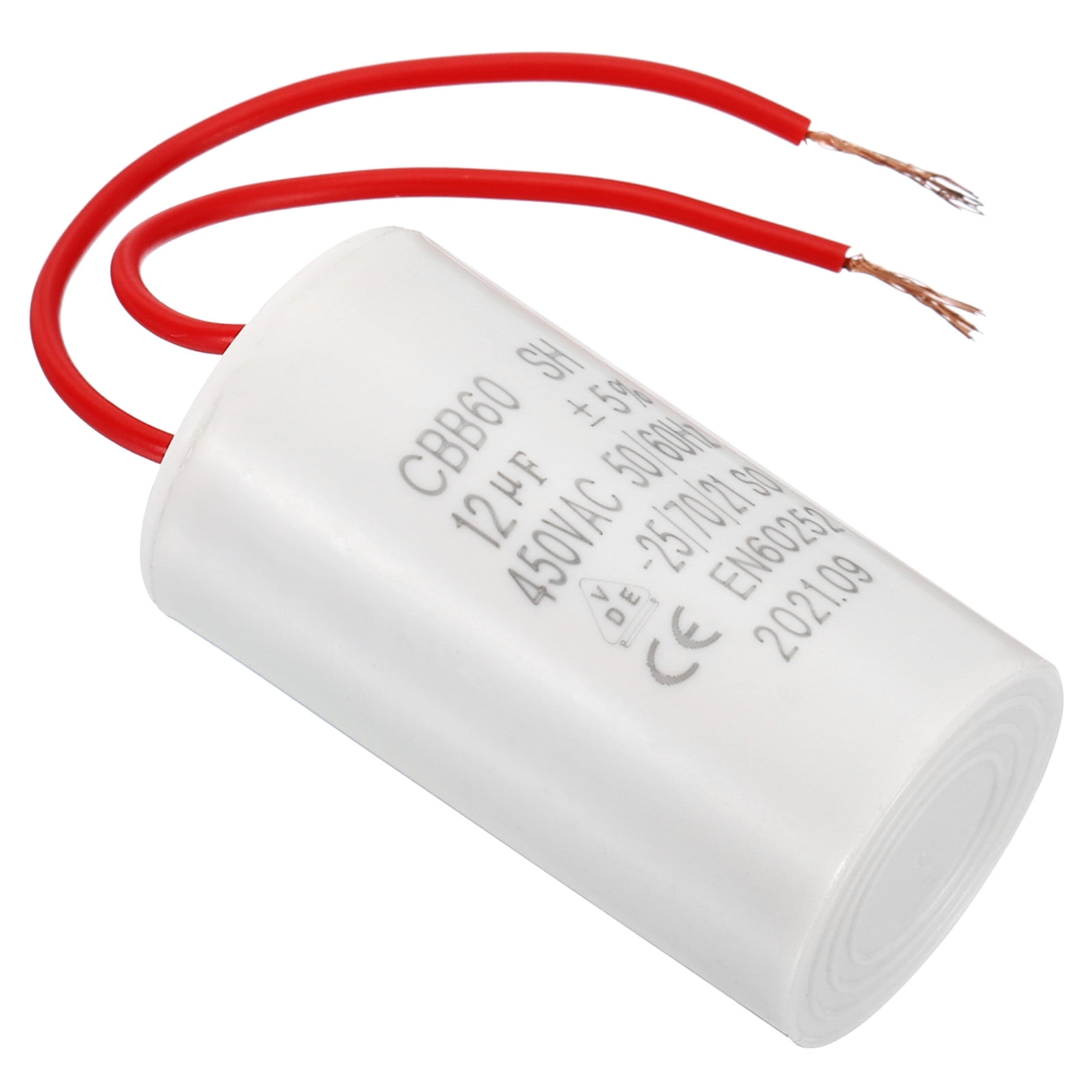 Uxcell CBB60 12uF Running Capacitor,AC 450V 50/60Hz with 2 Wires 12cm ...