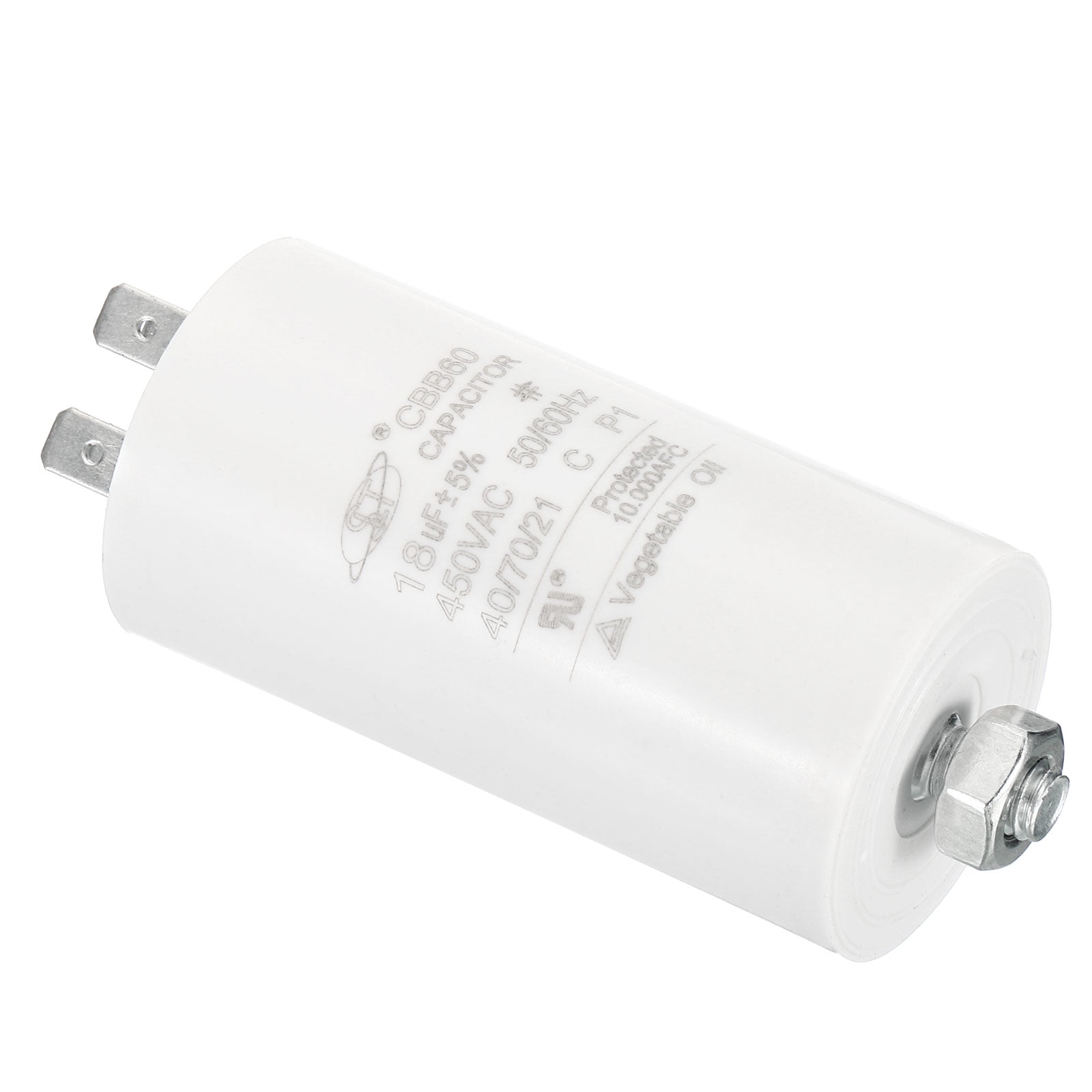Uxcell CBB60 18uF Run Capacitor, AC450V 4 Pins 50/60Hz Cylinder with ...