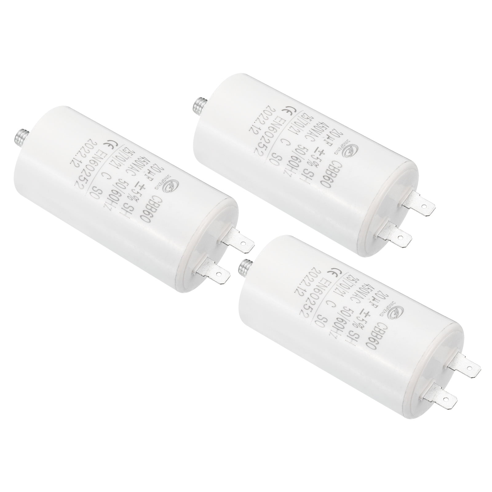 Uxcell CBB60 20uF Run Capacitor,3Pcs AC450V 2 Pins 50/60Hz with M8 ...