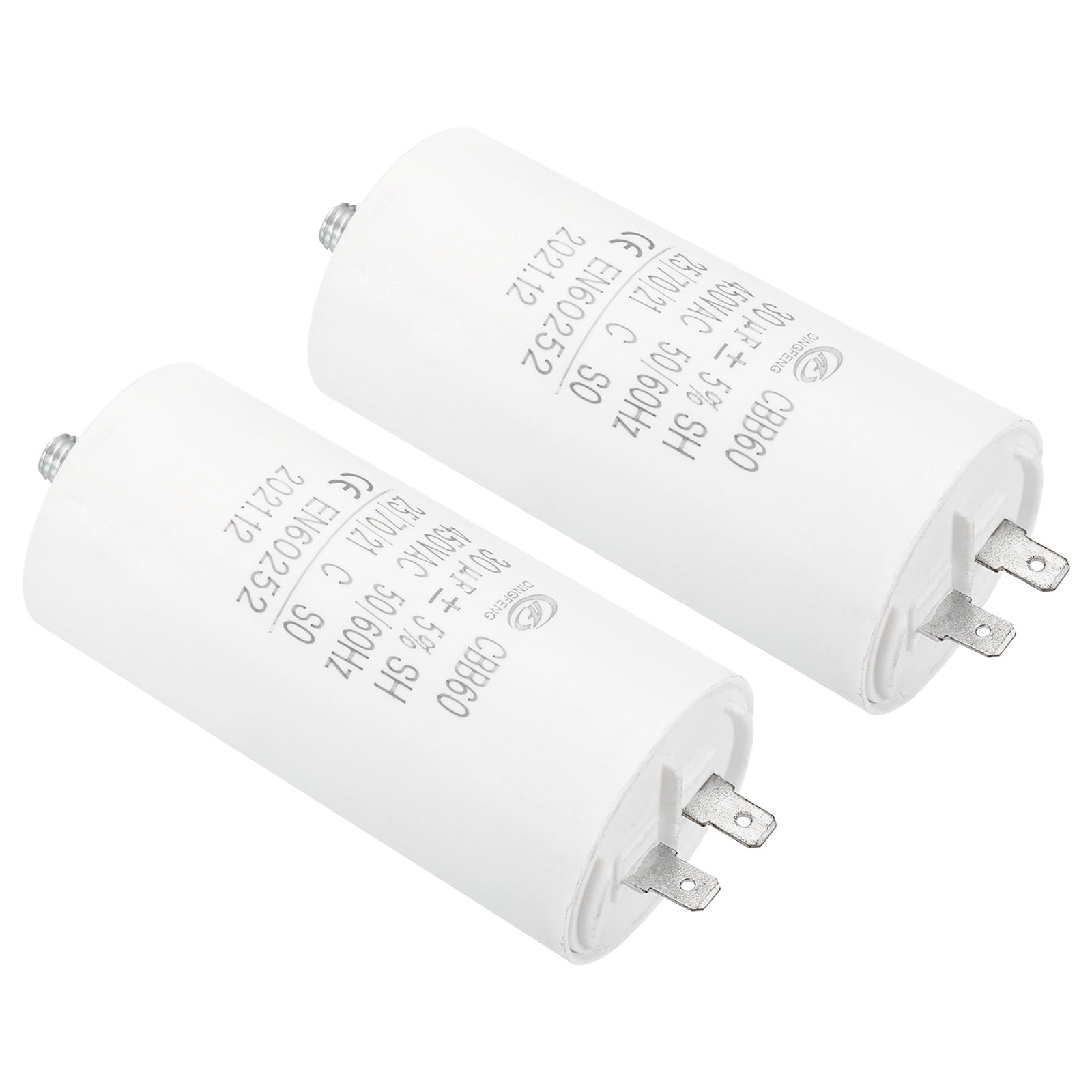 Uxcell CBB60 30uF Run Capacitor,2Pcs AC450V 2 Pins 50/60Hz with M8 ...