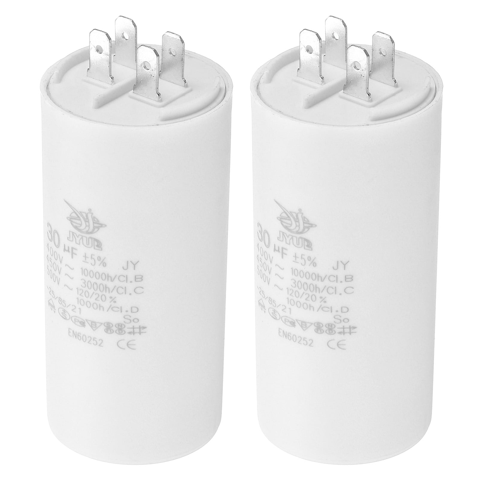 Uxcell CBB60 30uf Run Capacitor,2Pcs AC450V 4Pin Double Insert for ...