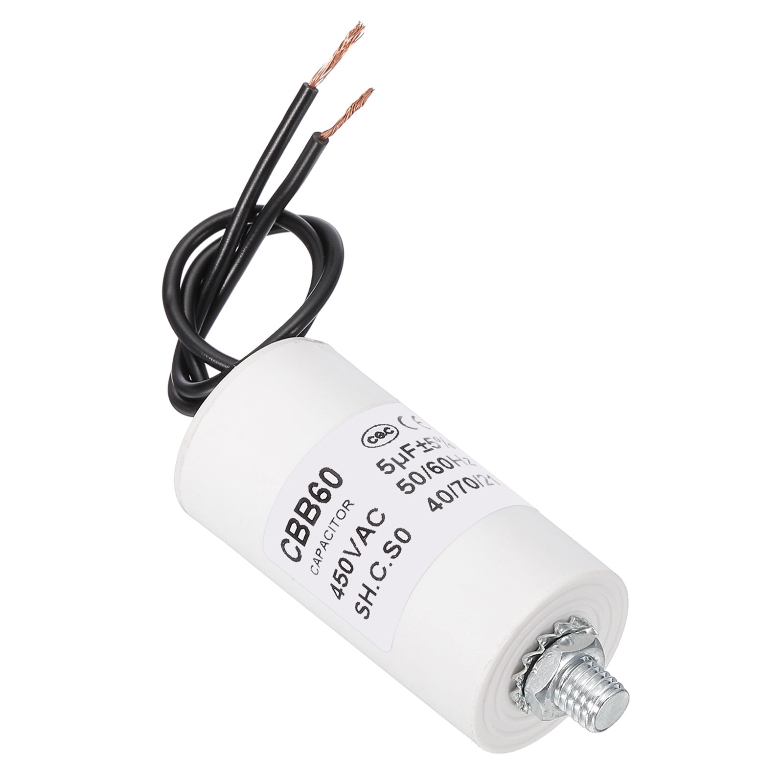 Uxcell CBB60 45uF Running Capacitor,2Pcs AC 450V 2 Wire 50/60Hz ...