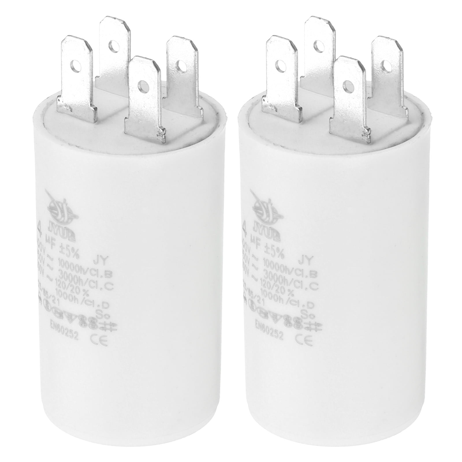 Uxcell CBB60 4uf Run Capacitor,2Pcs AC450V 4Pin Double Insert for Motor ...