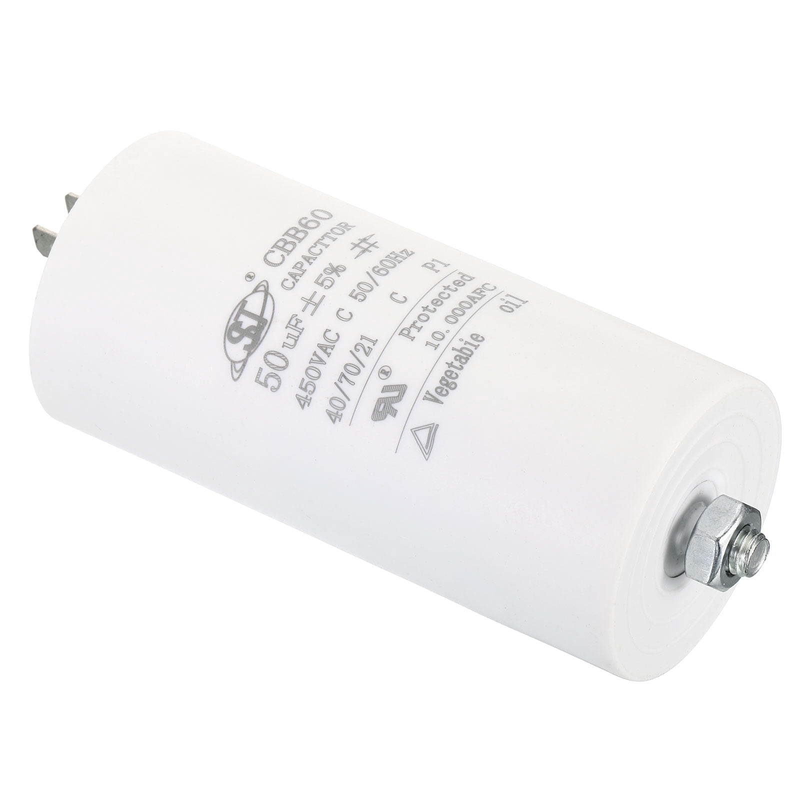 Uxcell CBB60 50uF Run Capacitor, AC450V 4 Pins 50/60Hz Cylinder with ...