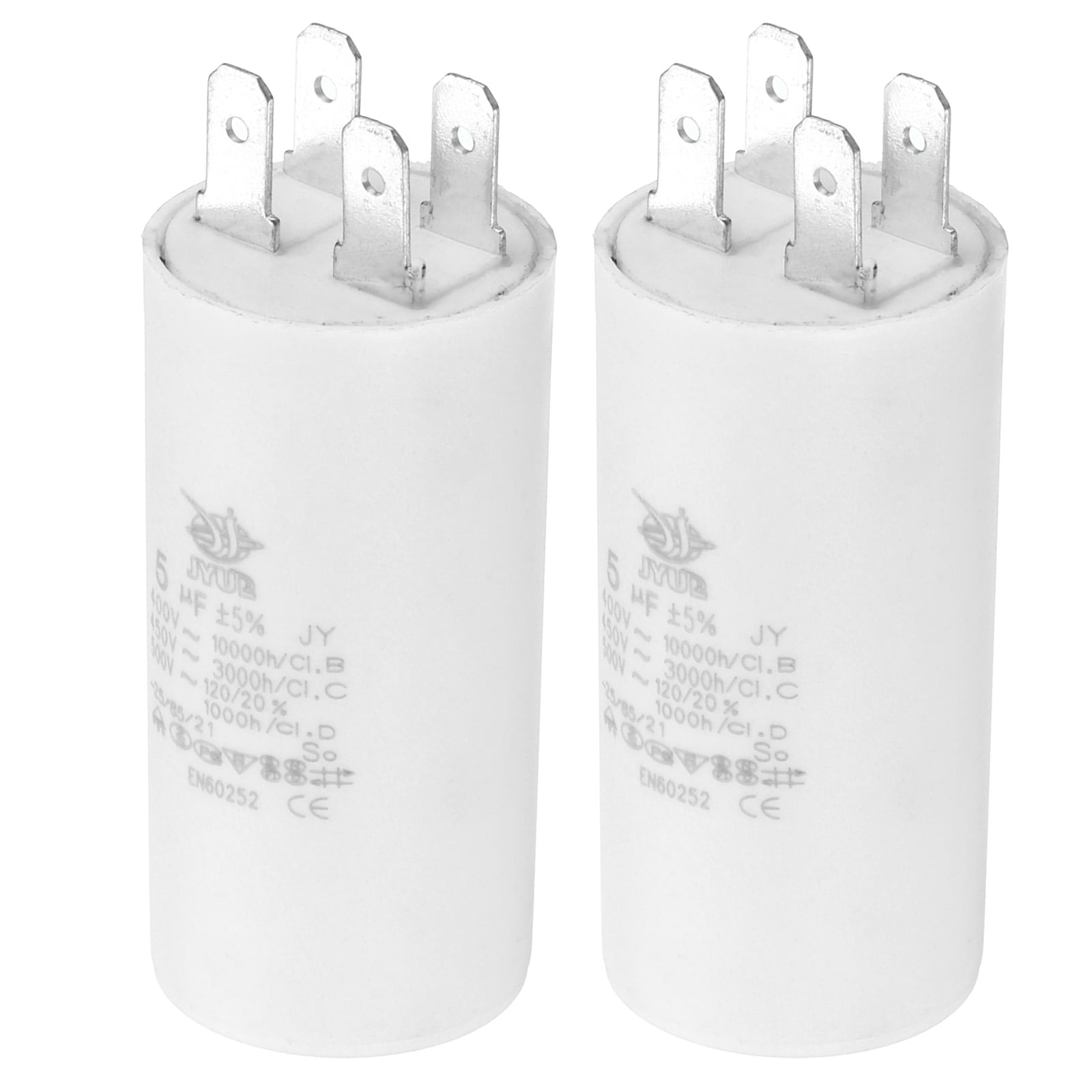 Uxcell CBB60 5uf Run Capacitor,2Pcs AC450V 4Pin Double Insert for Motor ...