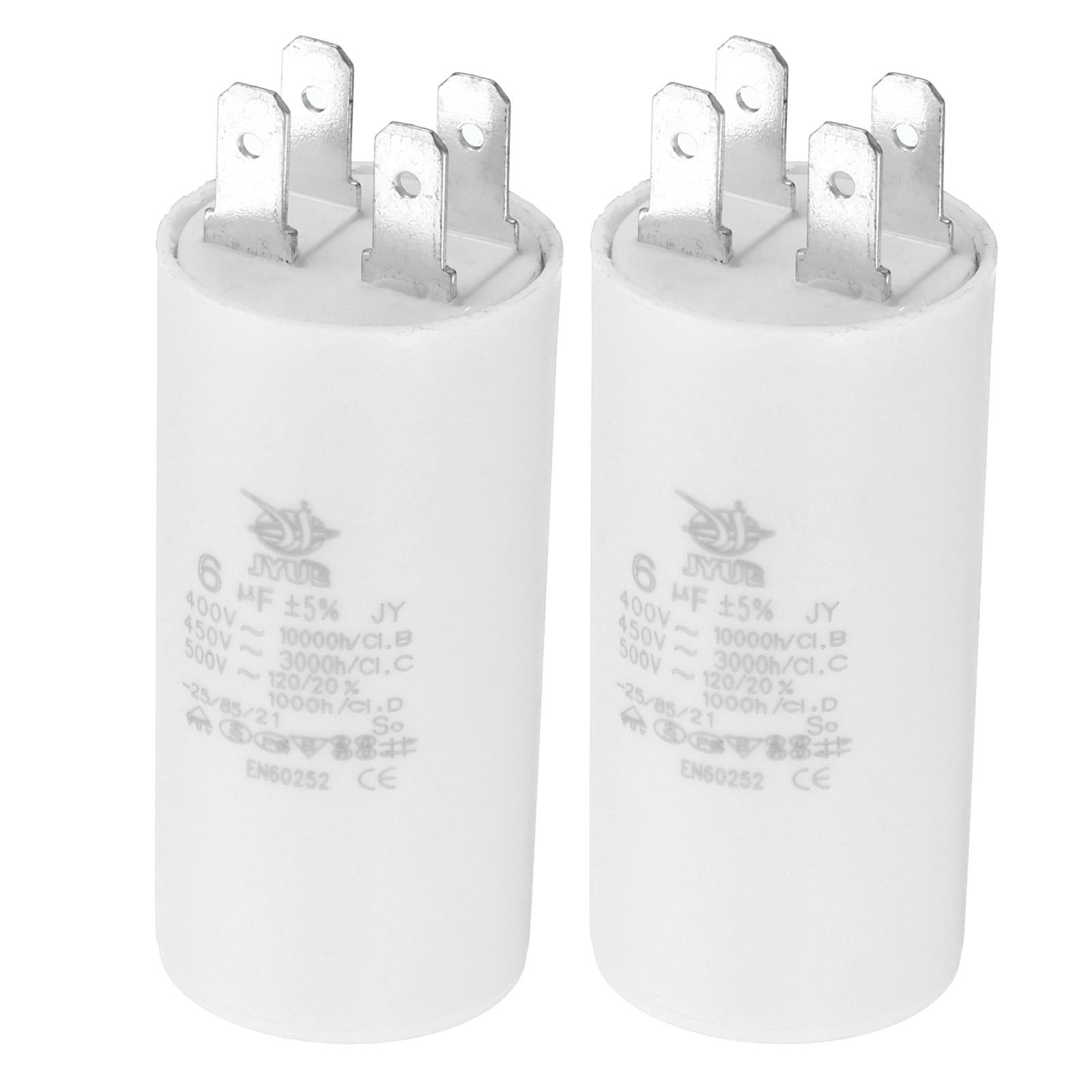 Uxcell CBB60 6uf Run Capacitor,2Pcs AC450V 4Pin Double Insert for Motor ...