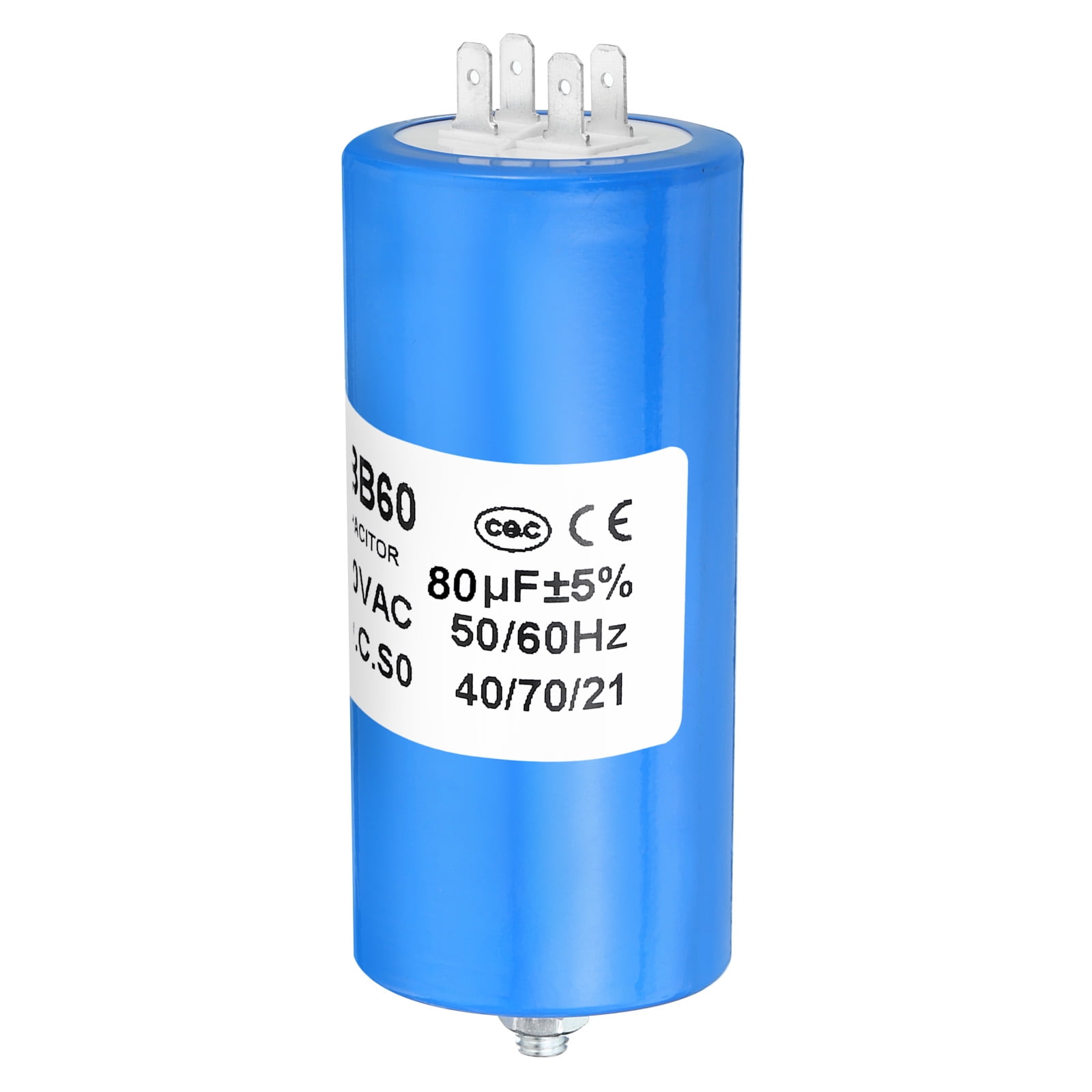 Uxcell CBB60 80uf Running Capacitor,1Pcs AC 250V 4Pins 50/60Hz Cylinder ...