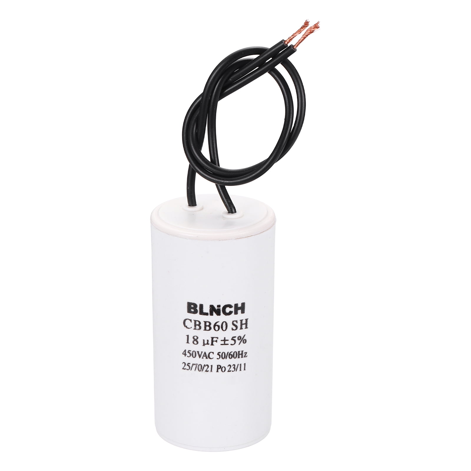 Uxcell CBB60 Running Capacitor, 18uF 450V 2 Wire Electric Air ...