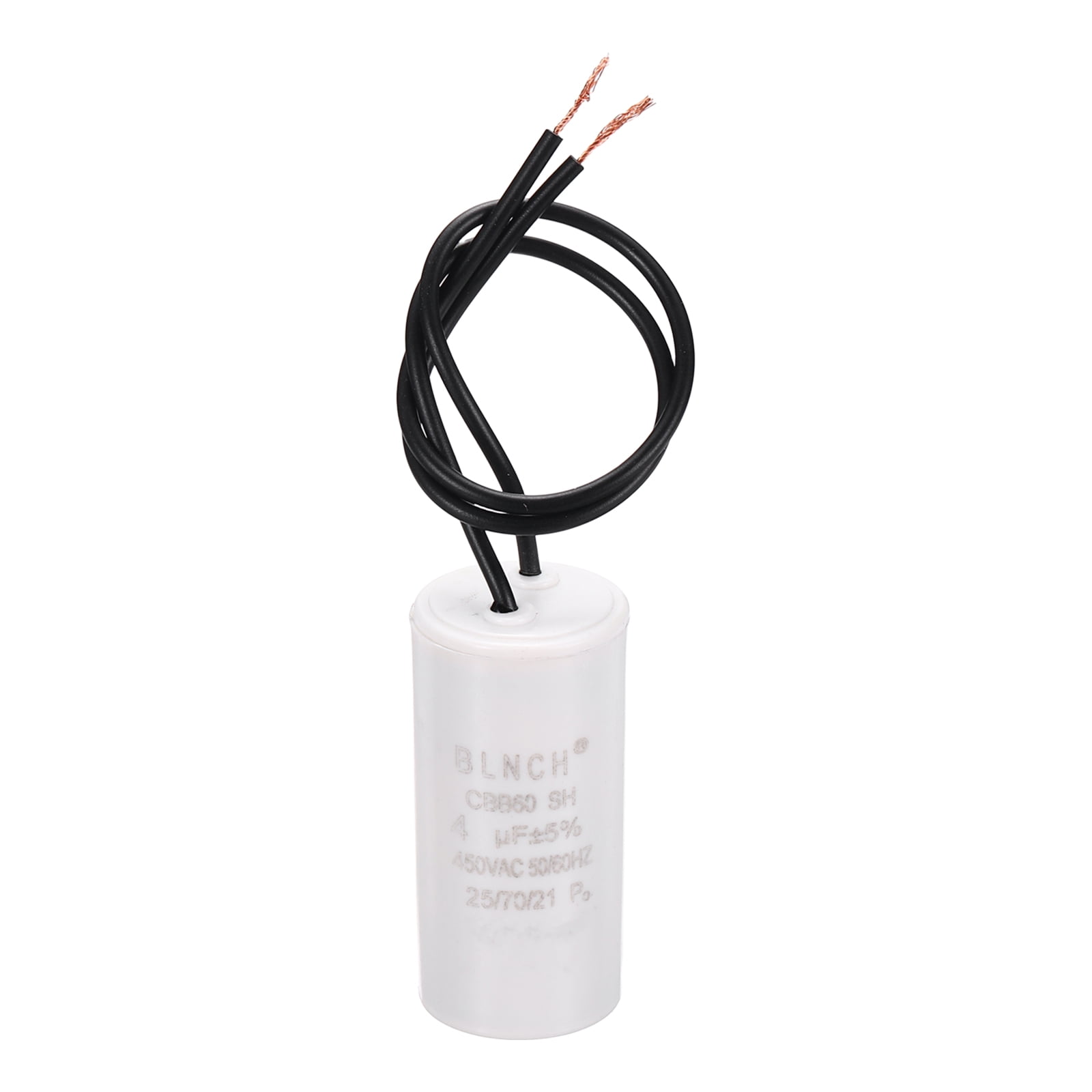 Uxcell CBB60 Running Capacitor, 4uF 450V 2 Wire Electric Air Compressor ...