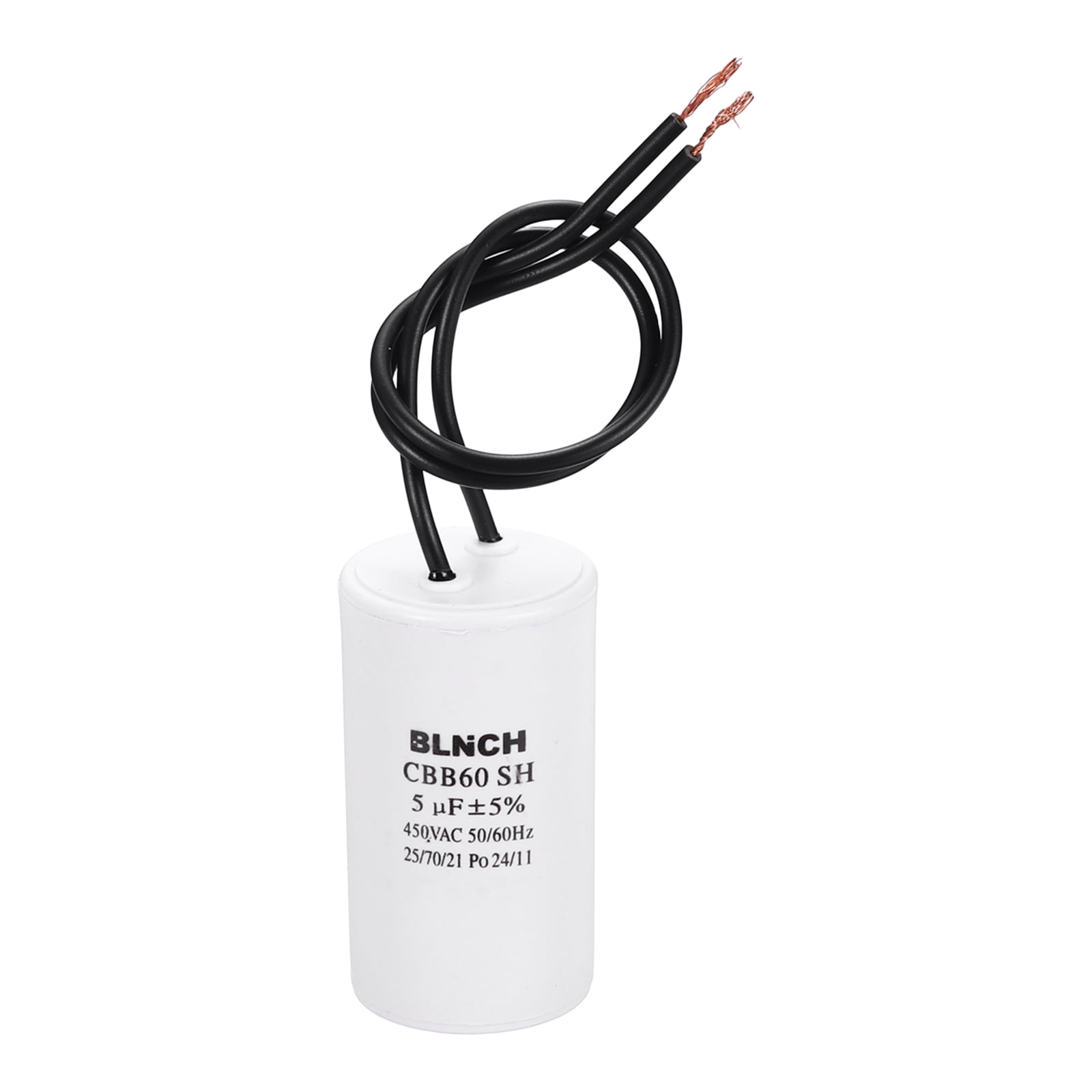 Uxcell CBB60 Running Capacitor, 5uF 450V 2 Wire Electric Air Compressor ...