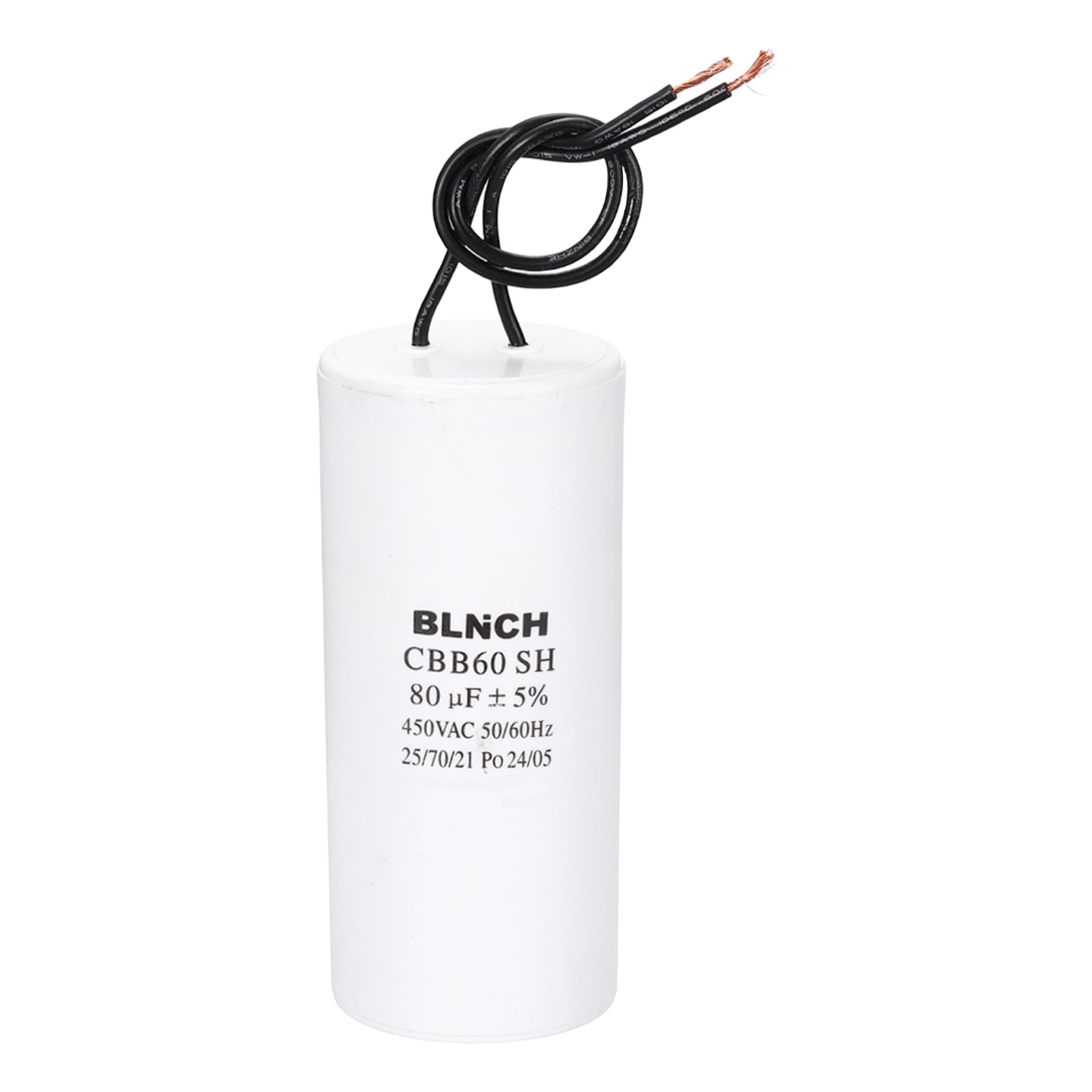 Uxcell CBB60 Running Capacitor, 80uF 450V 2 Wire Electric Air ...