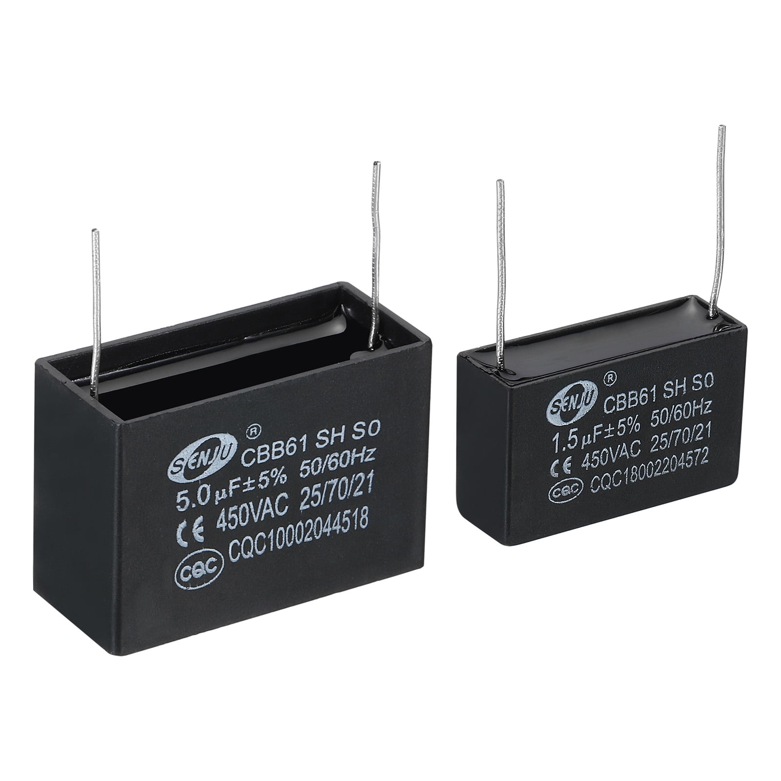 Uxcell CBB61 Ceiling Fan Capacitor, 1Set 1.5uF,5uF 450V AC 50/60HZ with ...