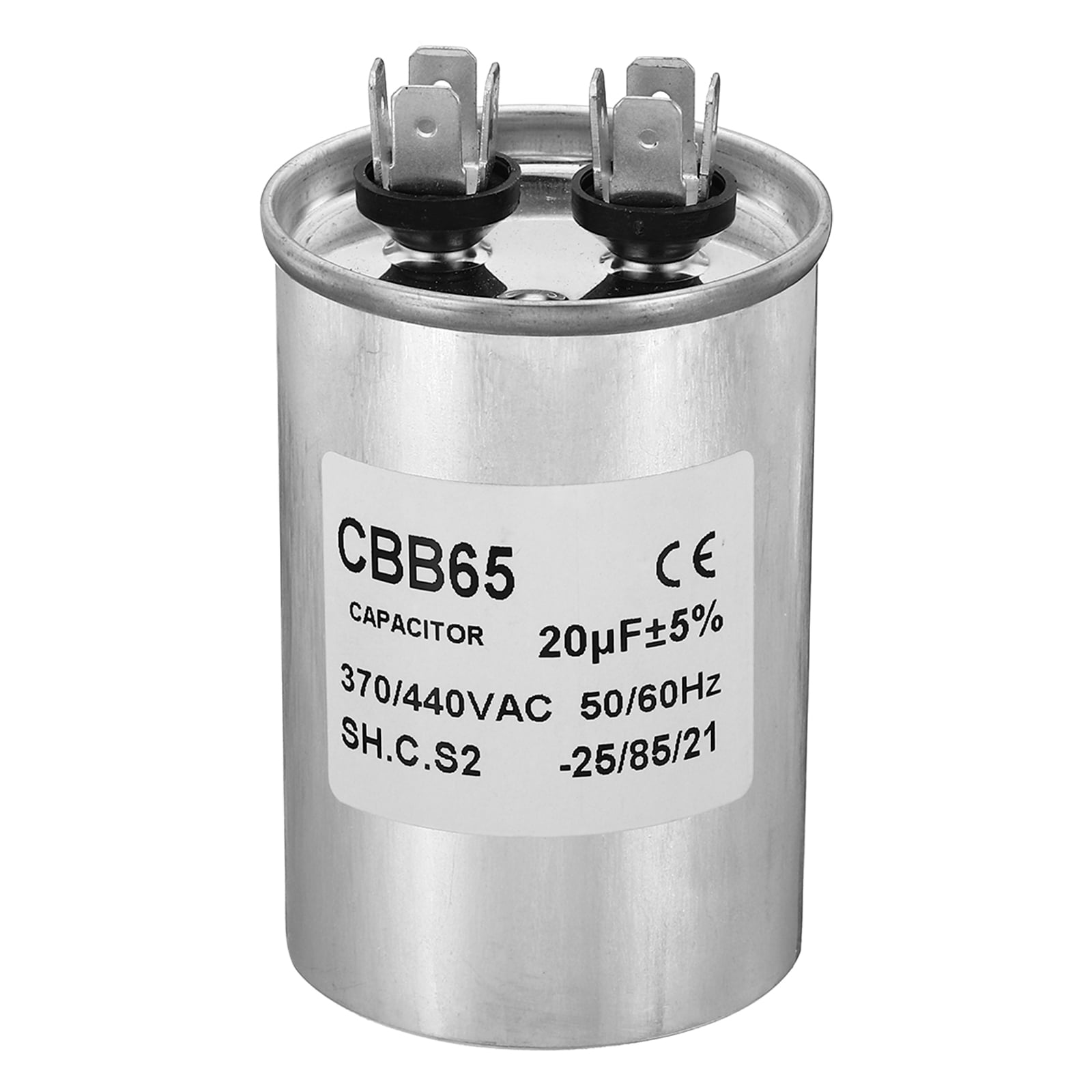Uxcell CBB65 20uF Run Capacitor,20mfd 1Pcs AC 370/440V Aluminum Case with 2 Terminal - Walmart.com